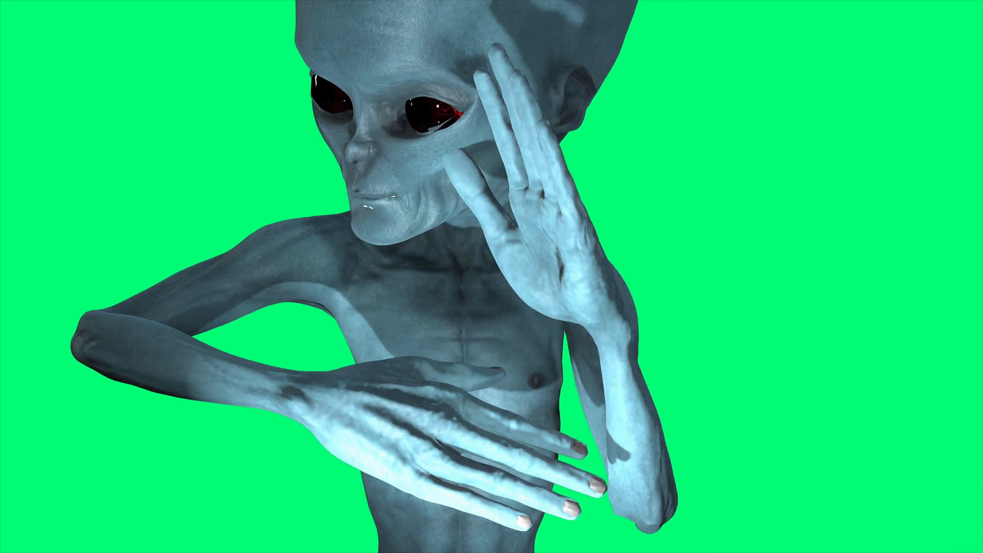 Alien 4k Animation - Extraterrestrial attack on green screen Motion ...