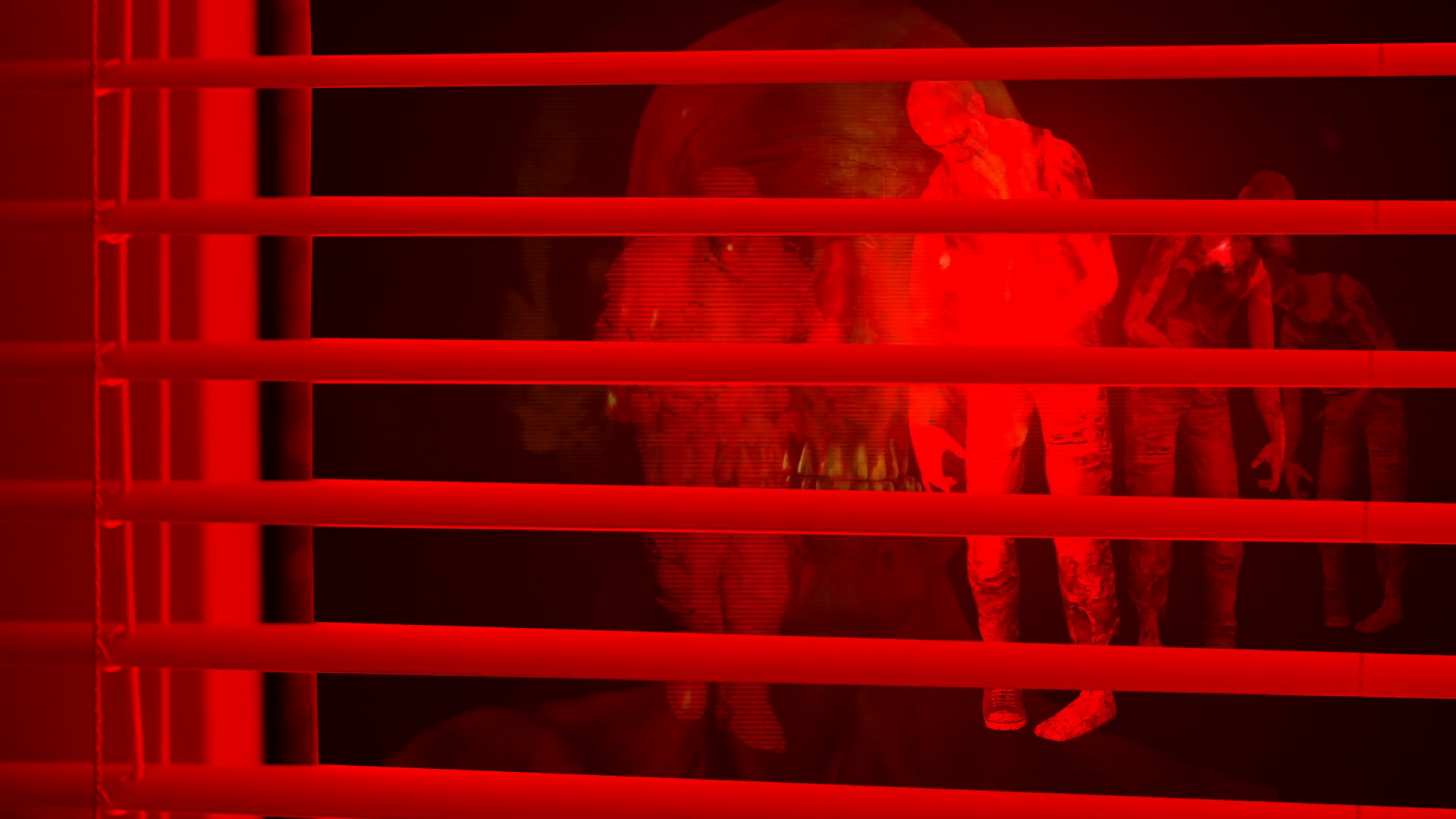 Animation of Screaming Evil Demon behind of window shutters - Horror ...