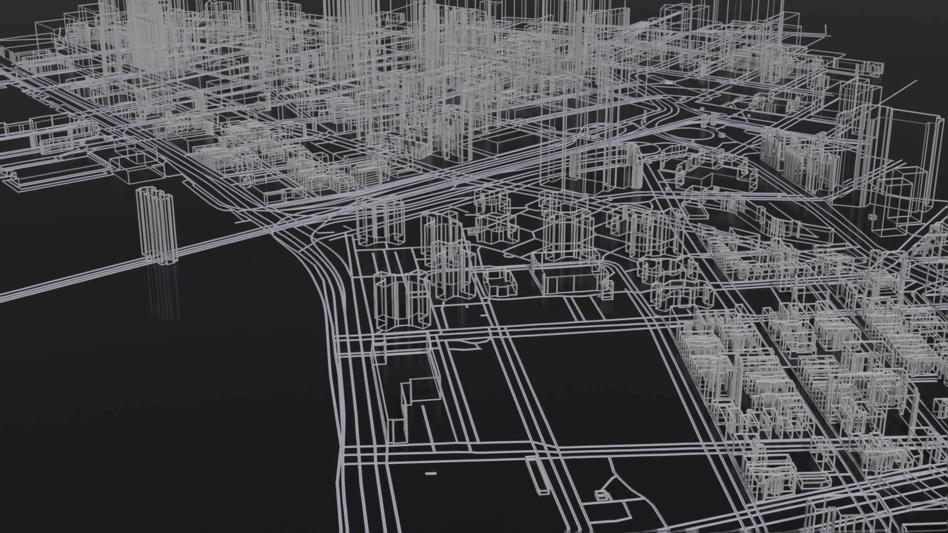 3d Animation Of Wireframe Futuristic City Stock Motion Graphics SBV ...