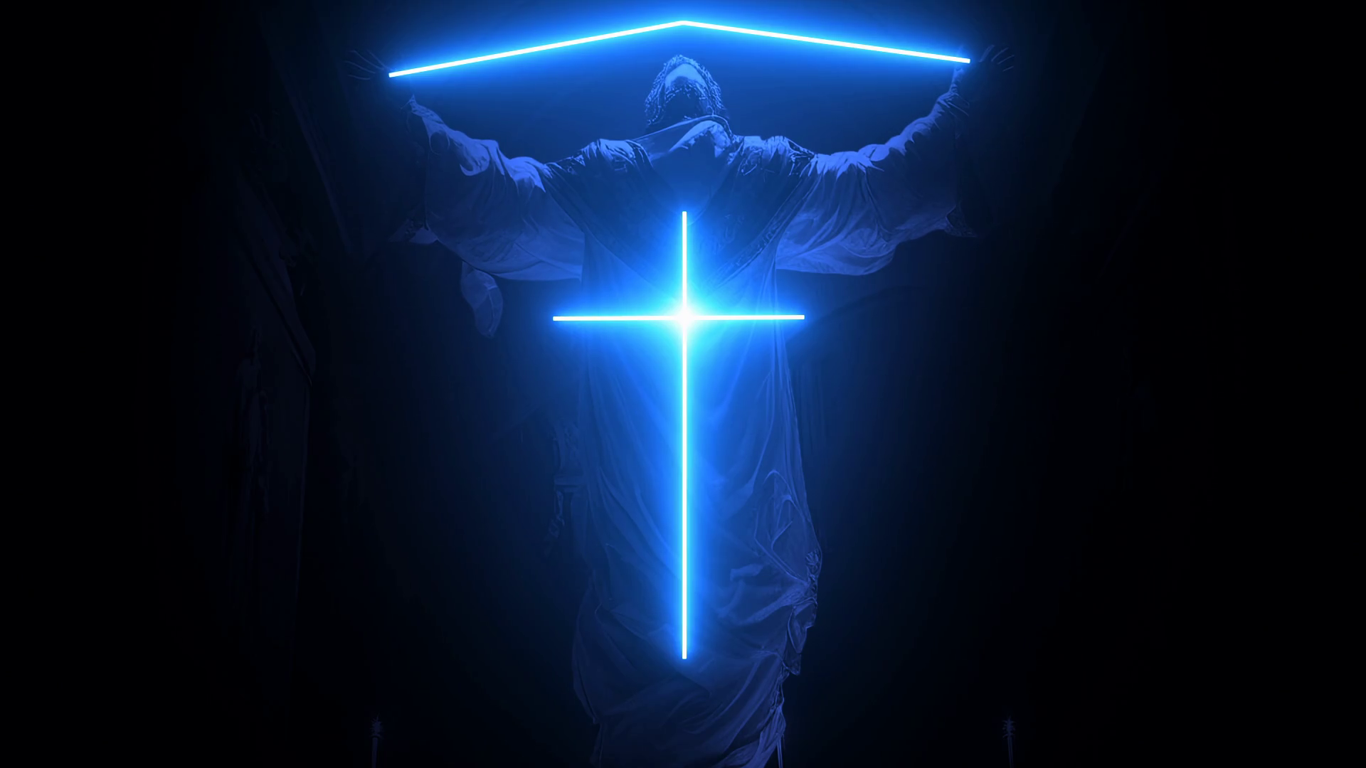 Abstract Figure With Glowing Blue Cross In Stock Motion Graphics SBV ...