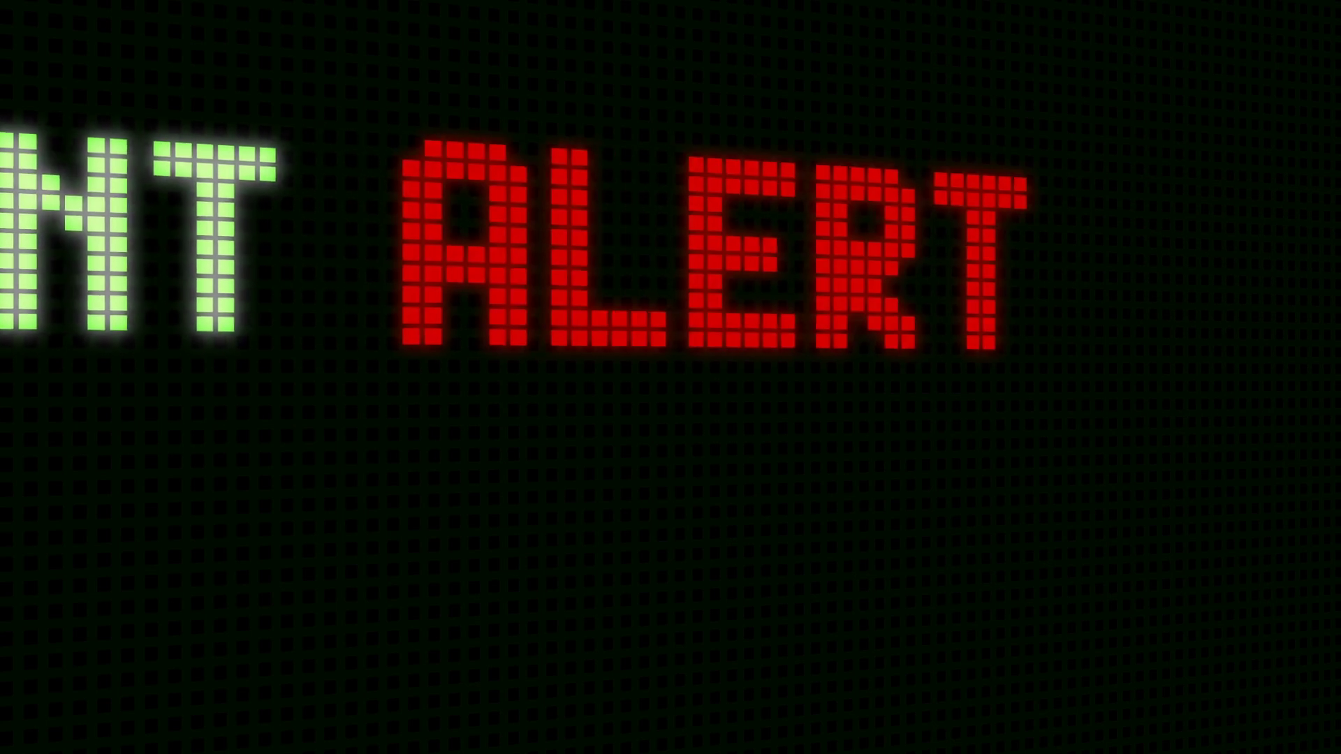 flashing red discount alert warning word text on digital black computer ...