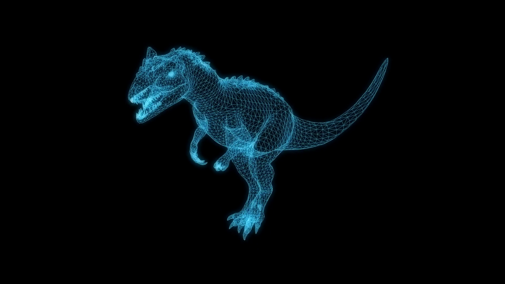 Wireframe Animation -allosaurus Walking On Stock Motion Graphics SBV ...