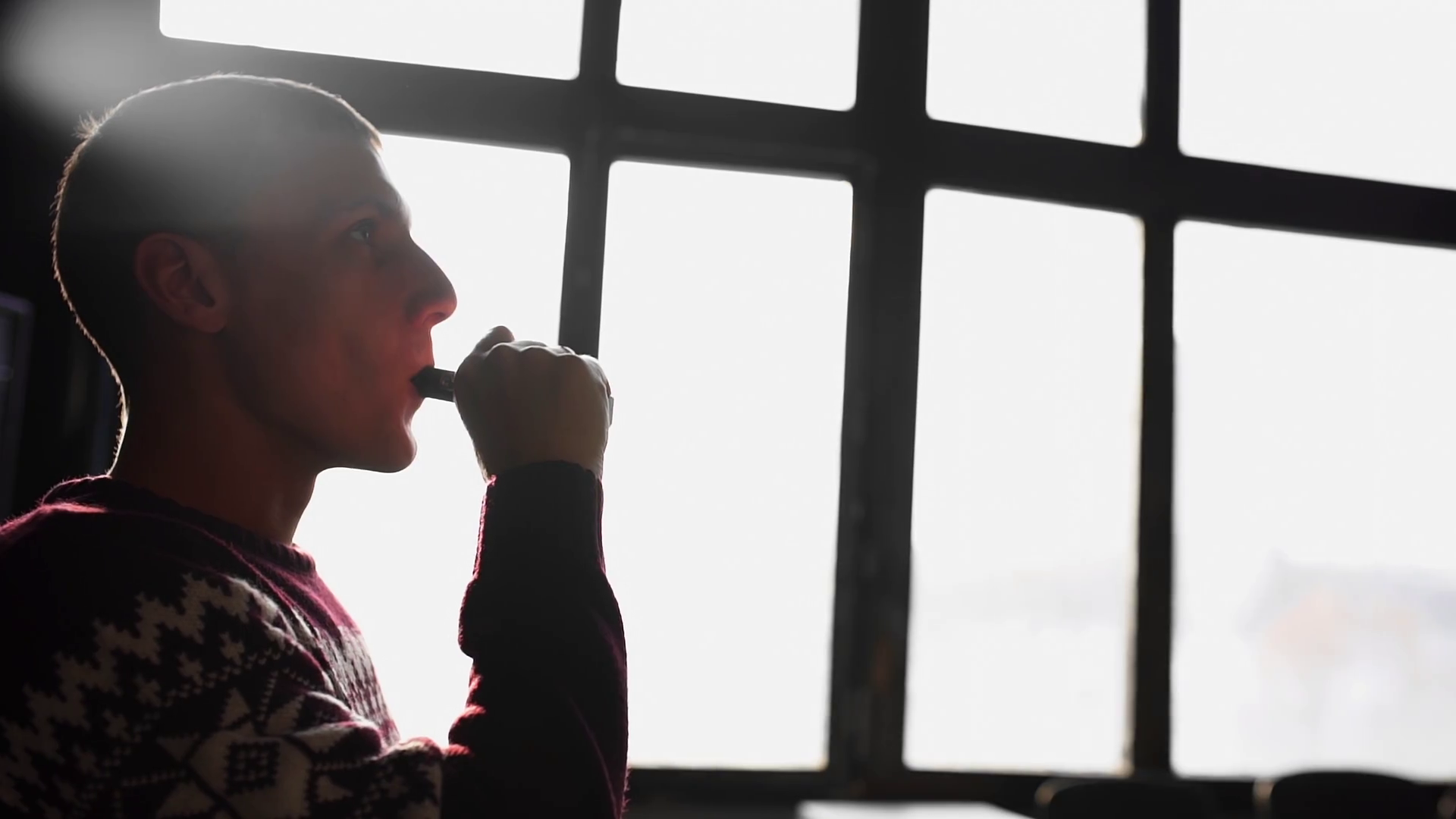 Man Vapes Electronic Cigarette Makes Massive Stock Footage SBV ...