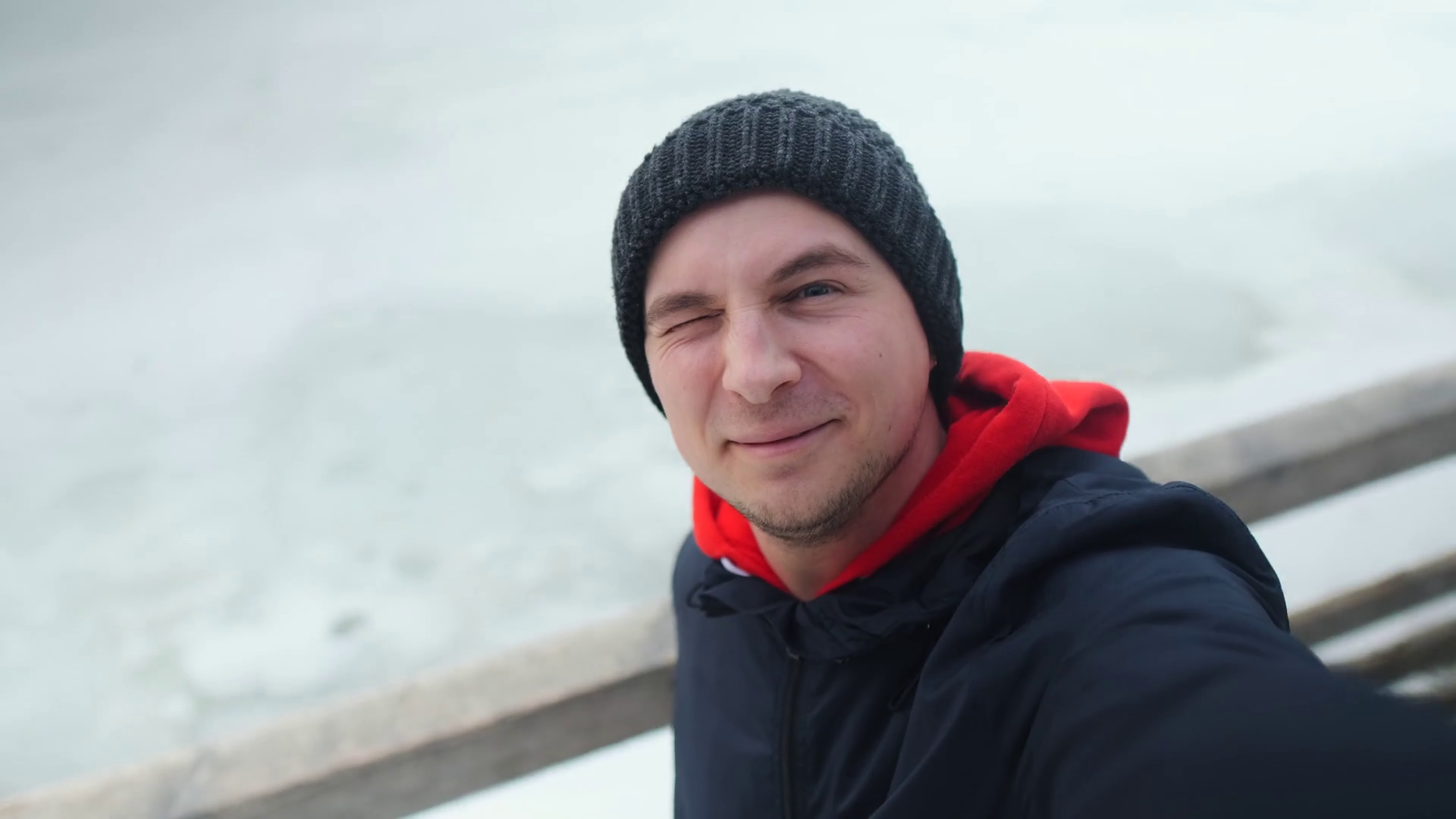 Selfie Of Happy Average Man In Mountains Stock Footage SBV-348398411 ...