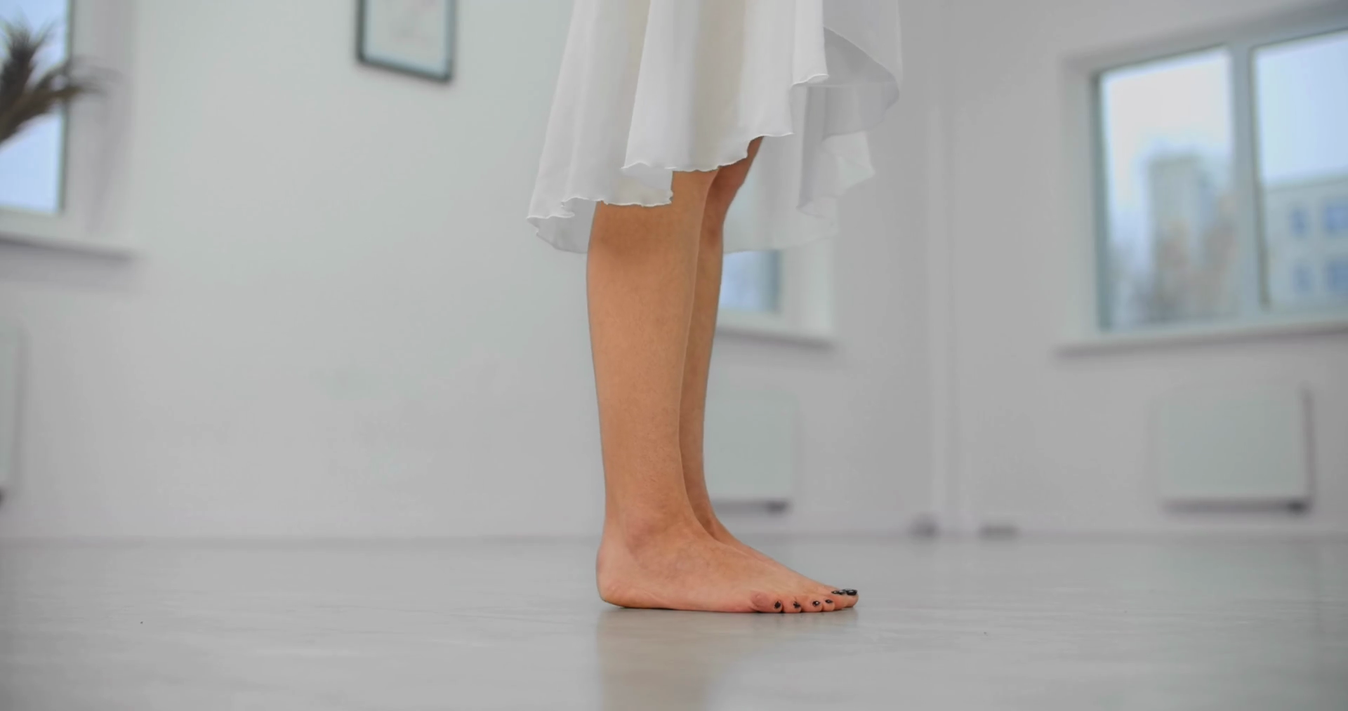 Close Shot: Woman Dancer Rehearses Barefoot Stock Footage SBV-338964886 ...