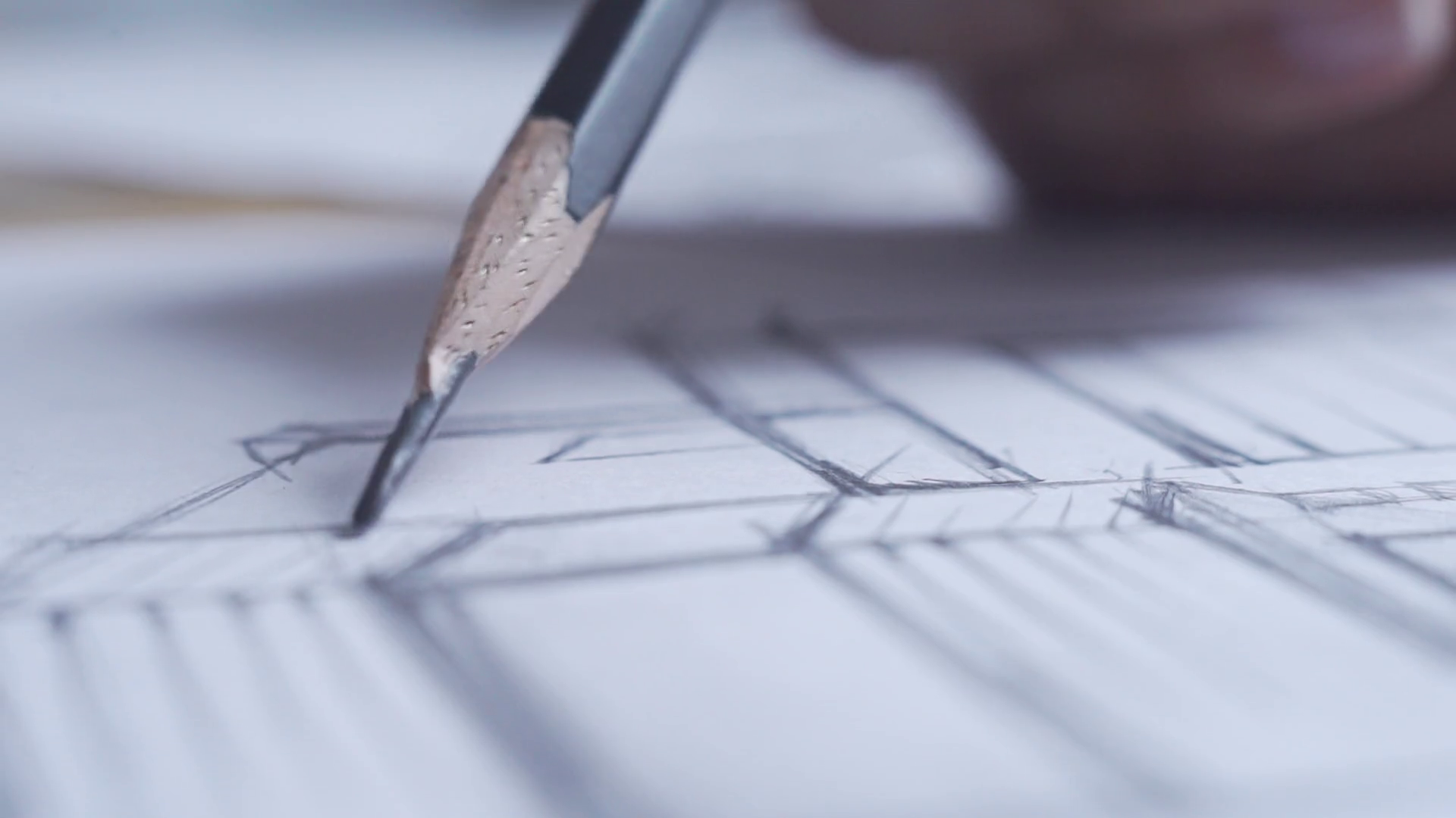 Painter Draws Pencil Designer Draws Draught Stock Footage SBV-317962694 ...