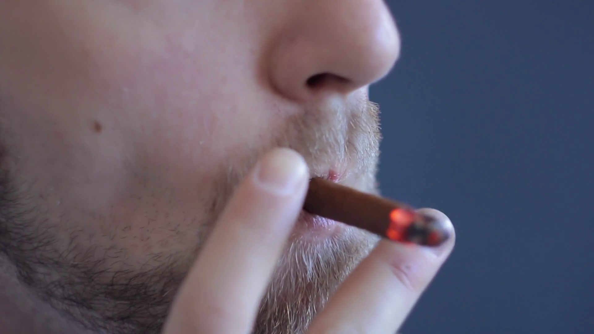 Bearded Man Enjoys Cigar Stock Footage SBV-306498574 - Storyblocks