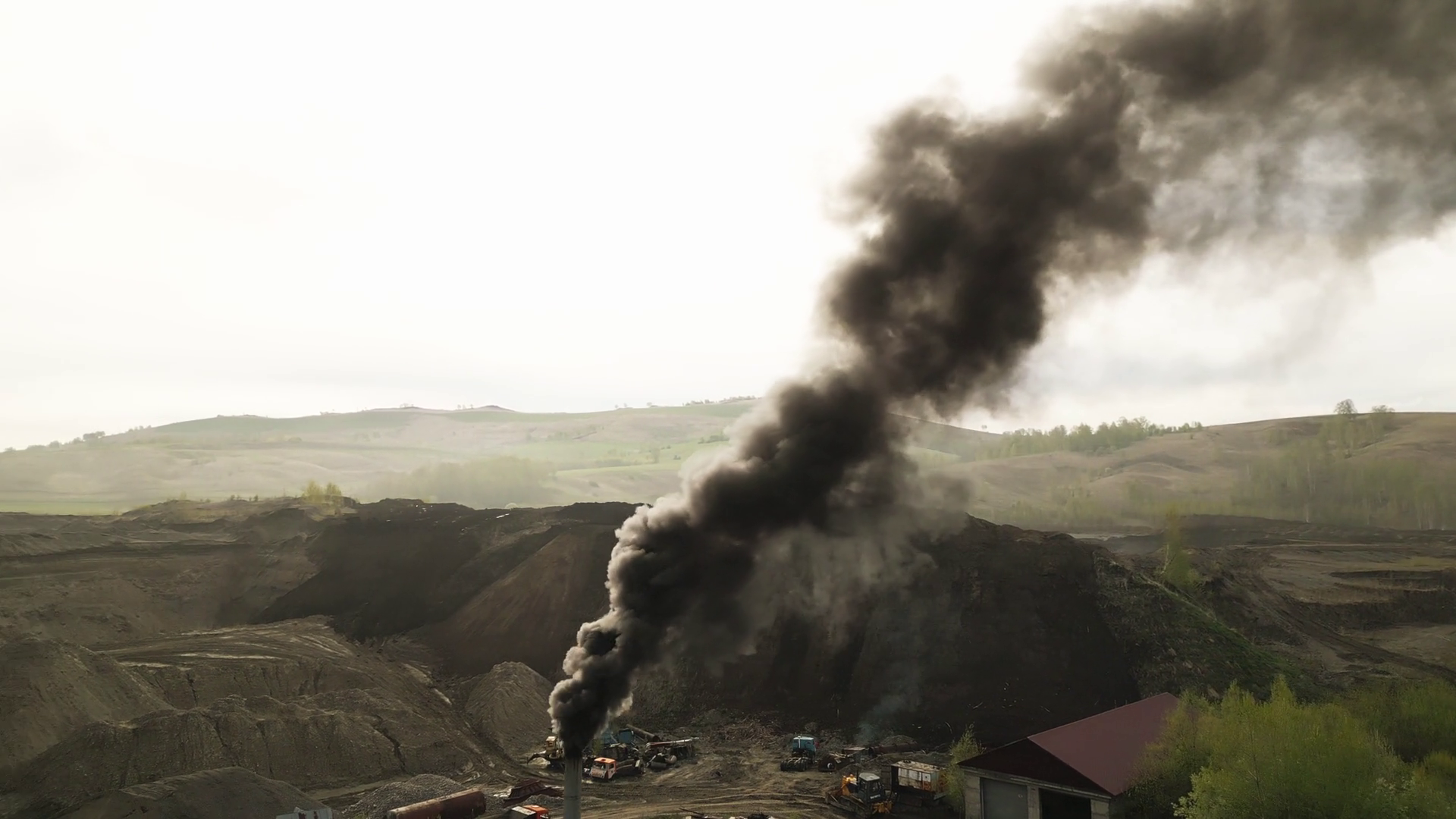 Thick Black Smoke Billows From Industrial Stock Footage SBV-352043194 ...