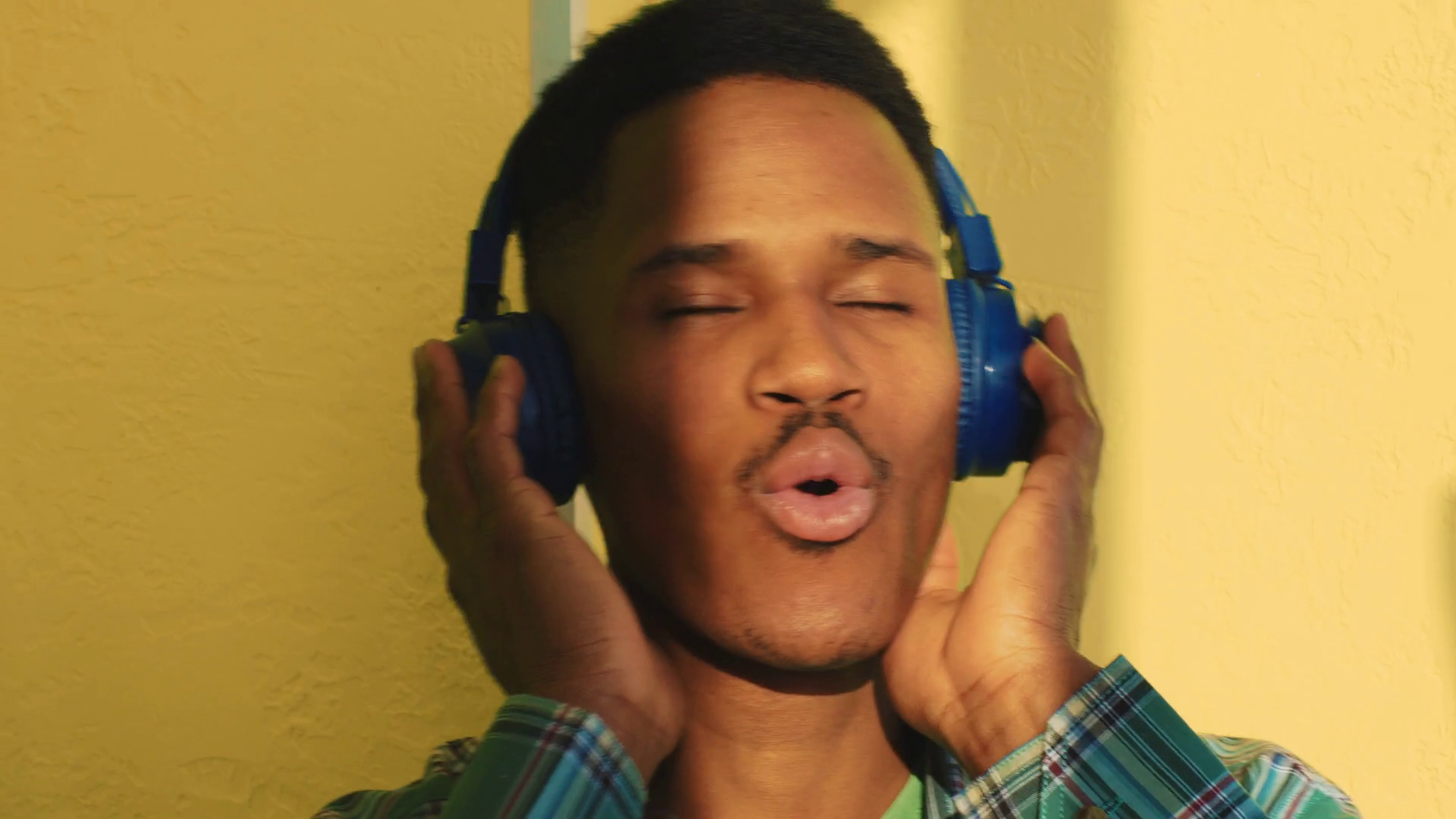 Happy Joyful Young Man Enjoying Music Stock Footage SBV-347478875 ...
