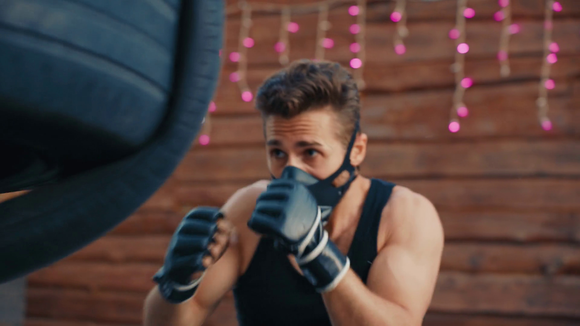 Young Man Training In Masked Boxing On Street Stock Footage SBV ...
