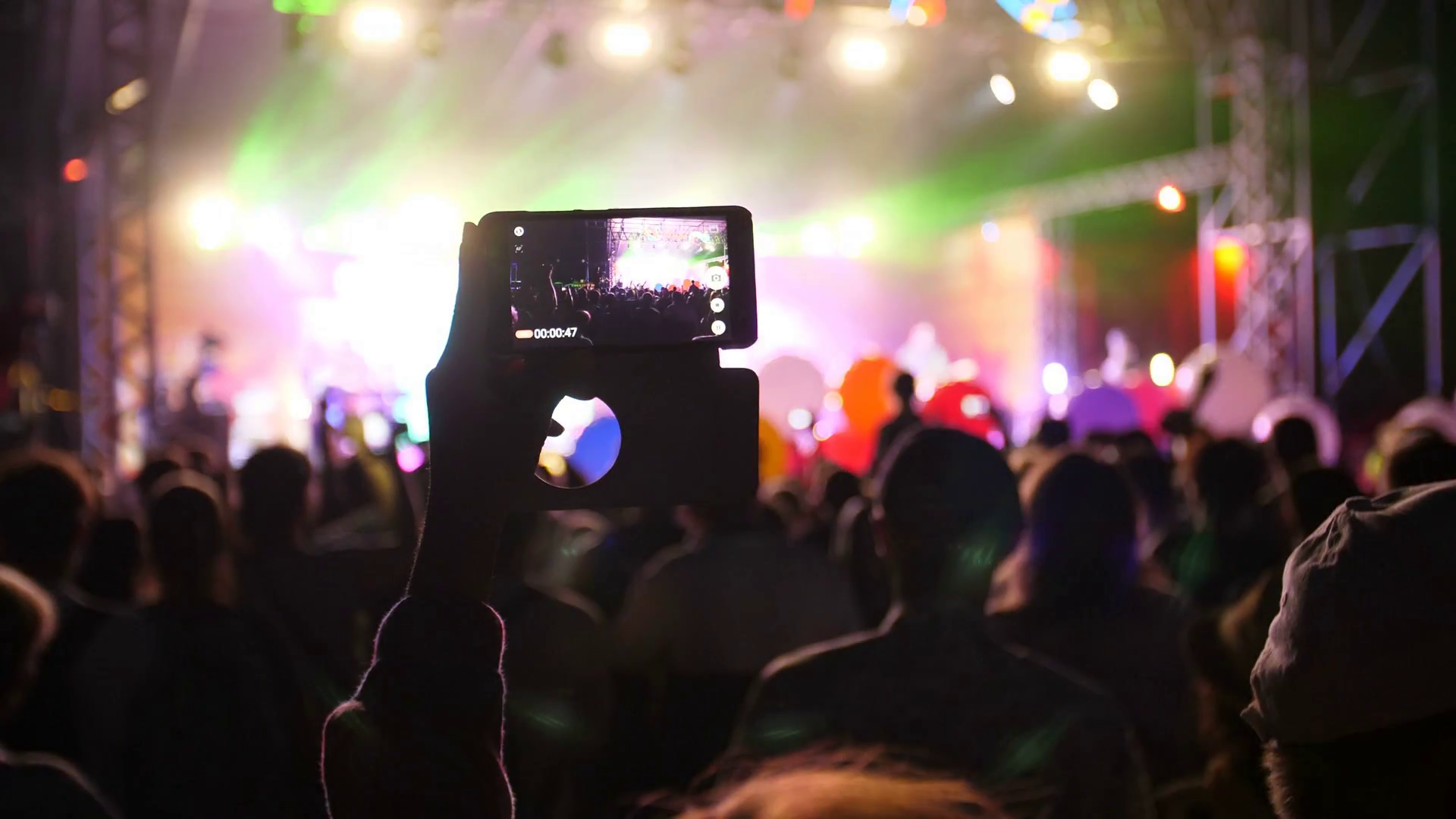 People Use Smart Phones Record Video At Stock Footage SBV-317711789 ...