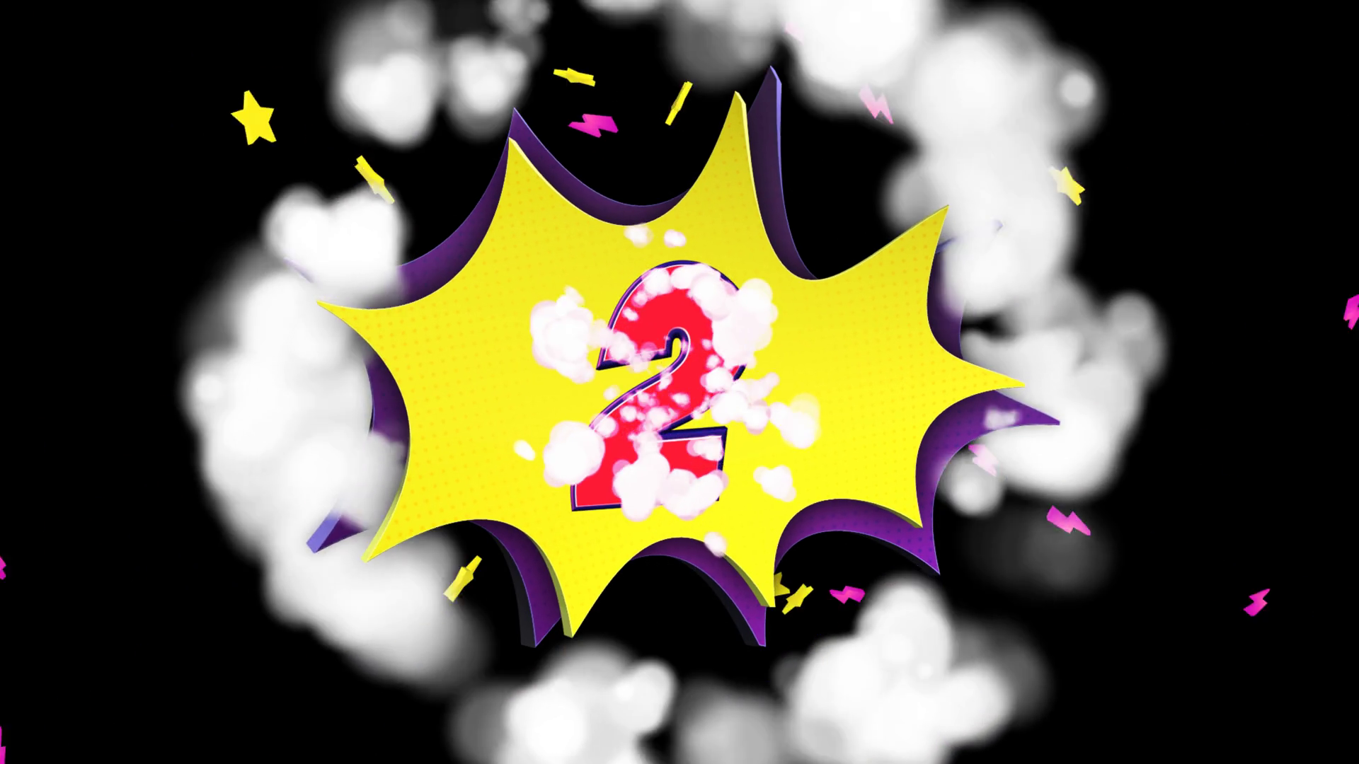 Number 2 Comic Text Animation Background On Stock Motion Graphics SBV ...