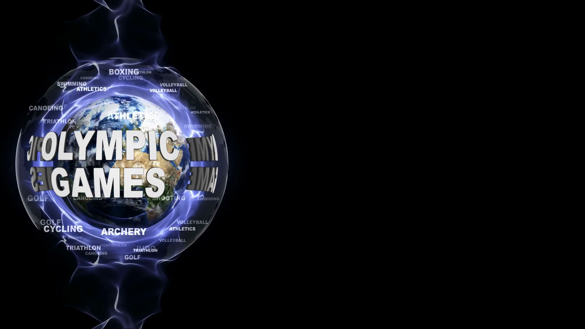 OLYMPIC GAMES and SPORTS Texts Animation and Earth, Loop, 4k Motion ...