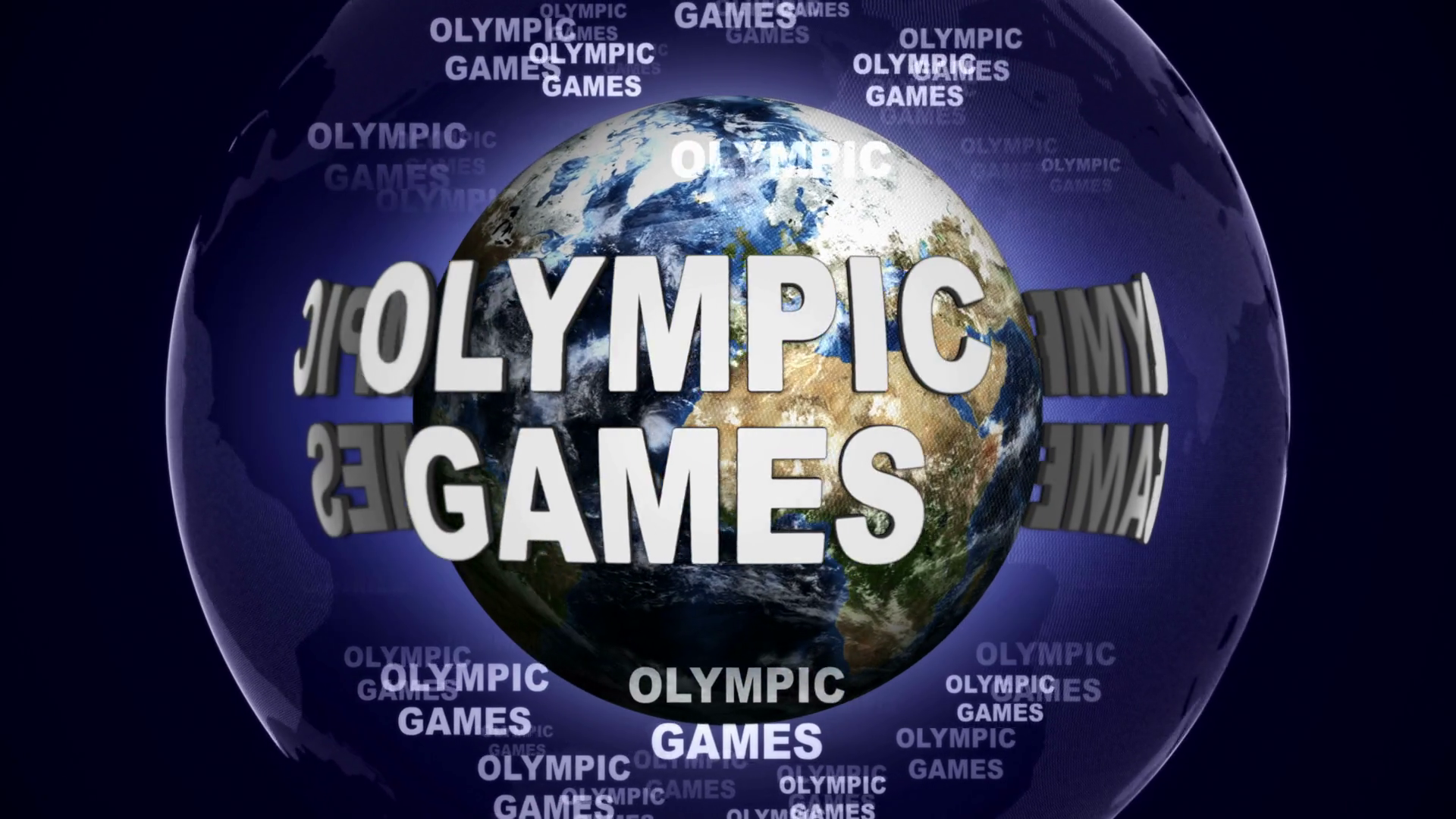 Olympic Games Text Animation Earth Loop 4k Stock Motion Graphics SBV ...