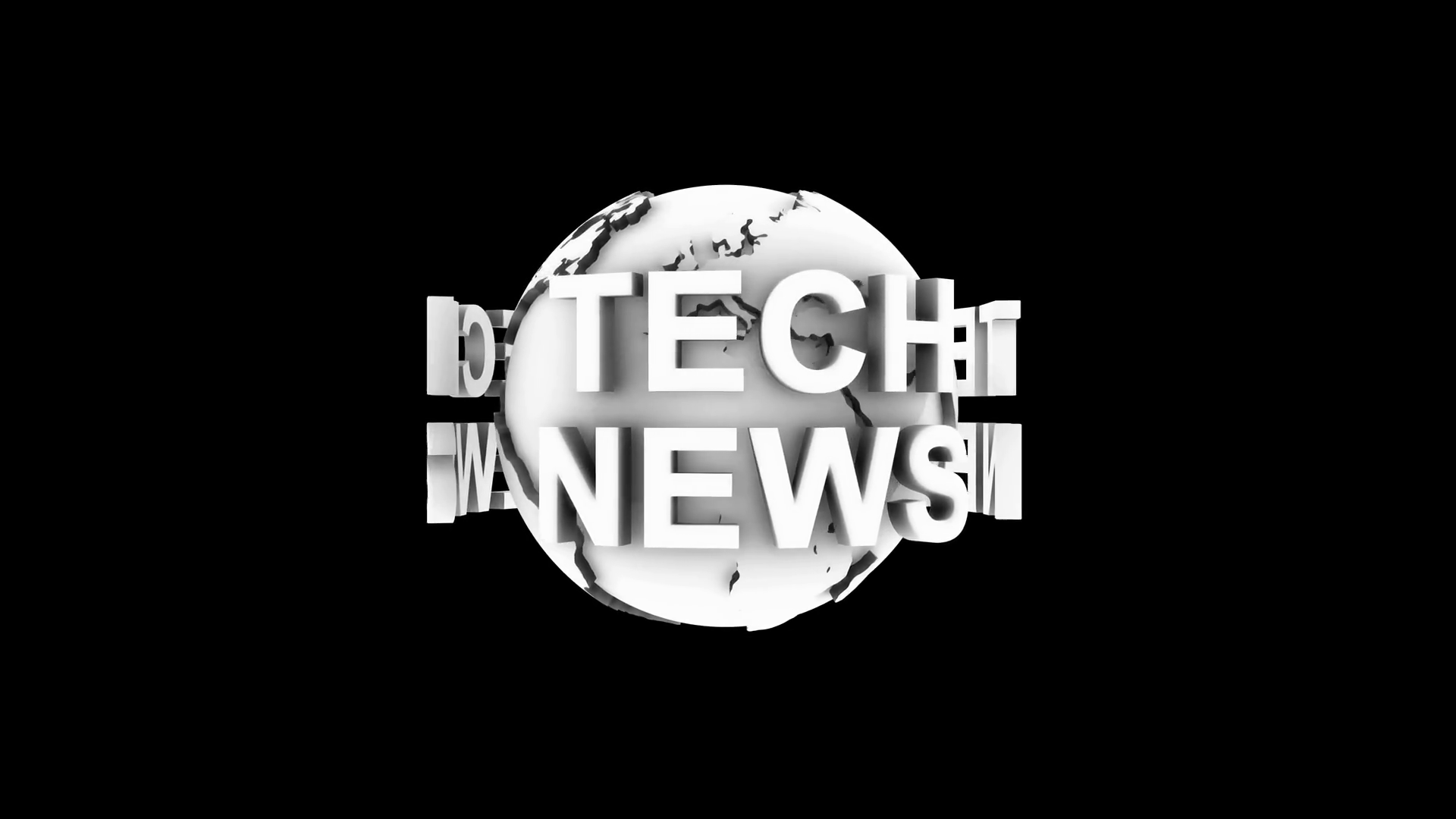 Tech News Text Animation Around Earth 60fps Stock Motion Graphics SBV ...