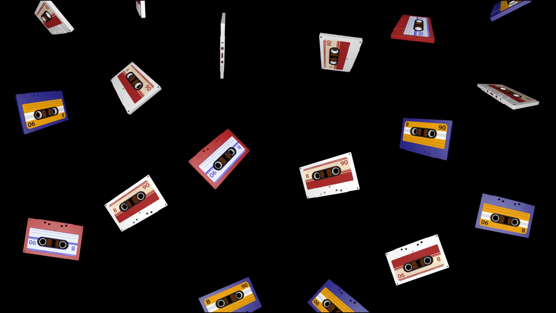 Falling Vintage Cassette Tape Animation On Stock Motion Graphics SBV ...