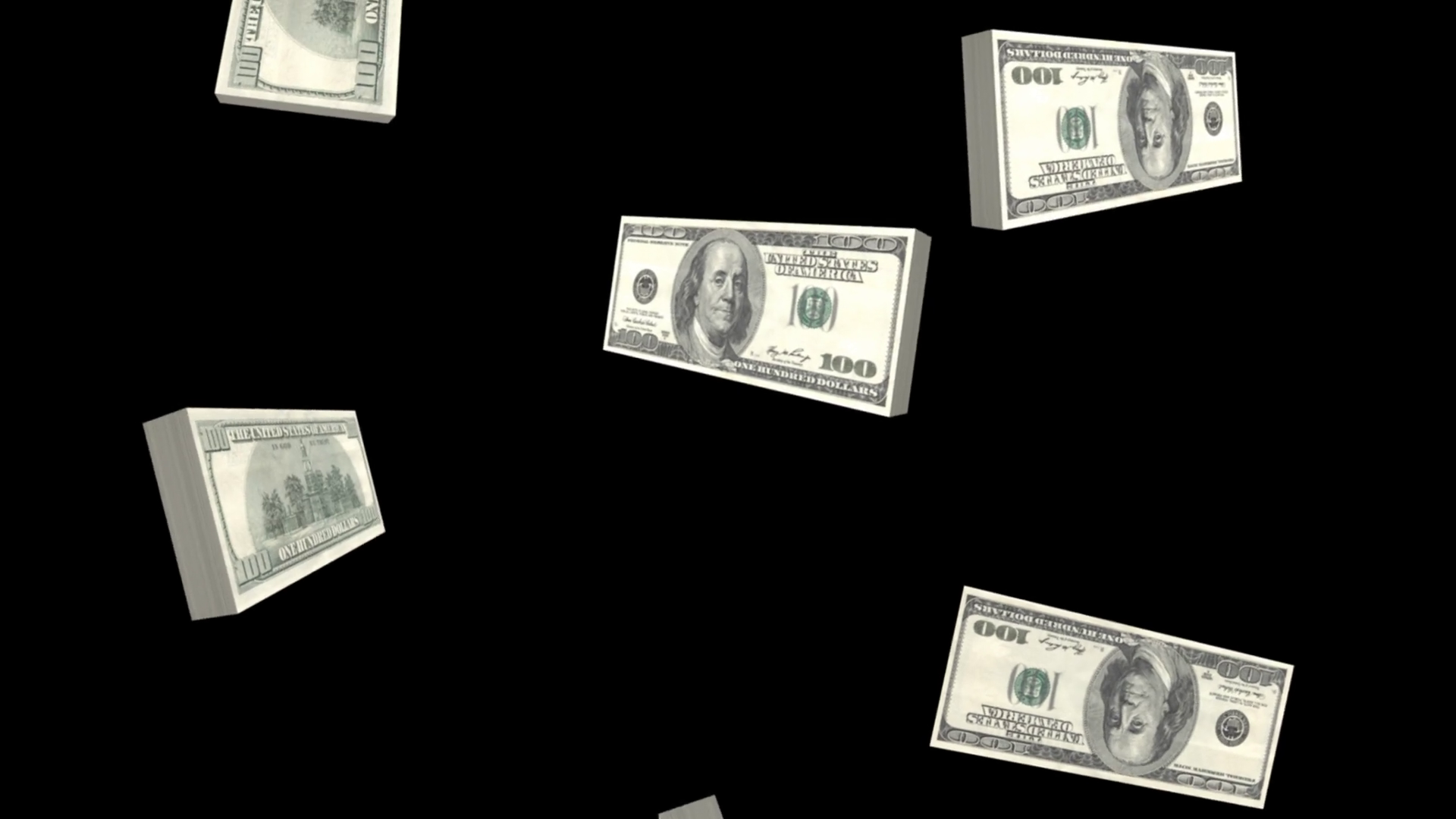 Falling 100 Dollars Banknote Currency Stock Motion Graphics SBV ...