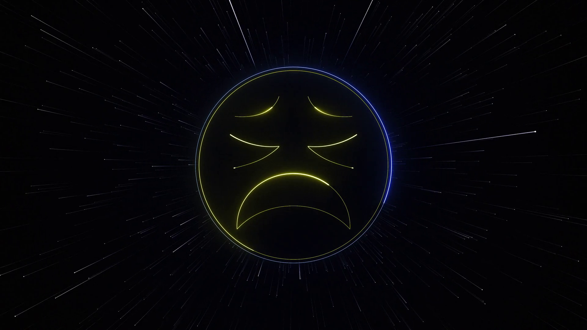 Social Media, Reactions, SAD Emoji Neon Background, STILL Animation ...