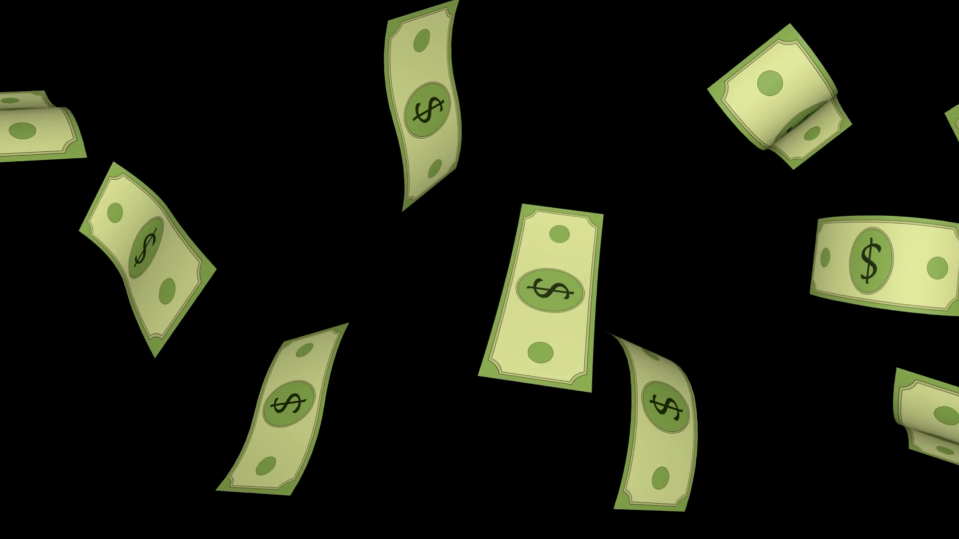 Flying Hundred Dollars Cartoon Banknote Stock Motion Graphics SBV ...