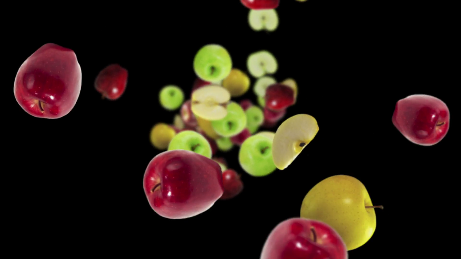 Falling APPLES Background, Loop, with Alpha Matte, 4k Motion Background ...