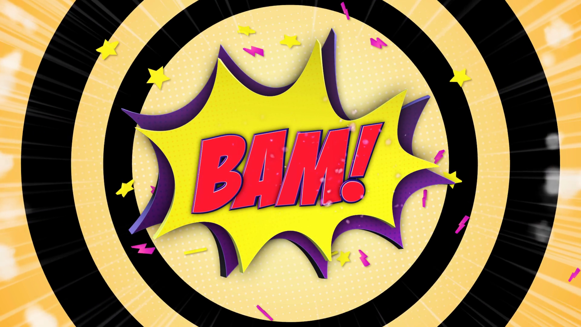 BAM Comic Text and Speech Balloon Animation, with Alpha Matte, Loop, 4k ...