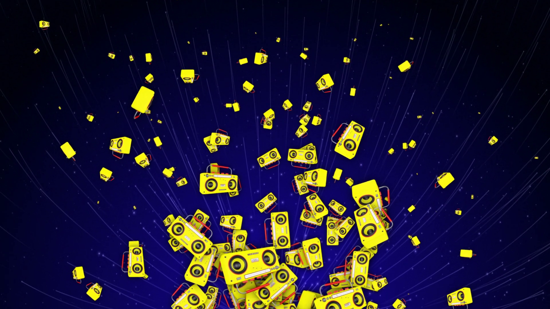 Flying Vintage Old Radios Animation Stock Motion Graphics SBV-348509482 ...