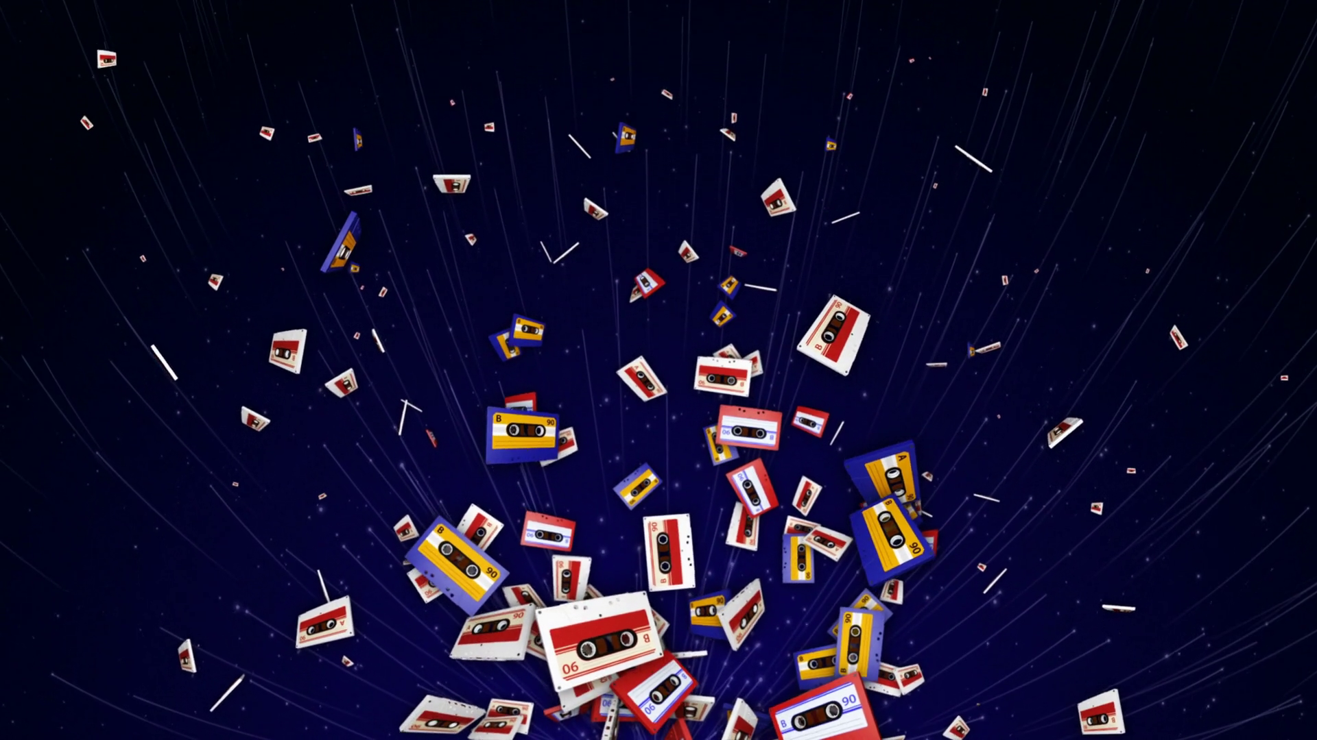 Flying Vintage Cassette Tape Animation Stock Motion Graphics SBV ...