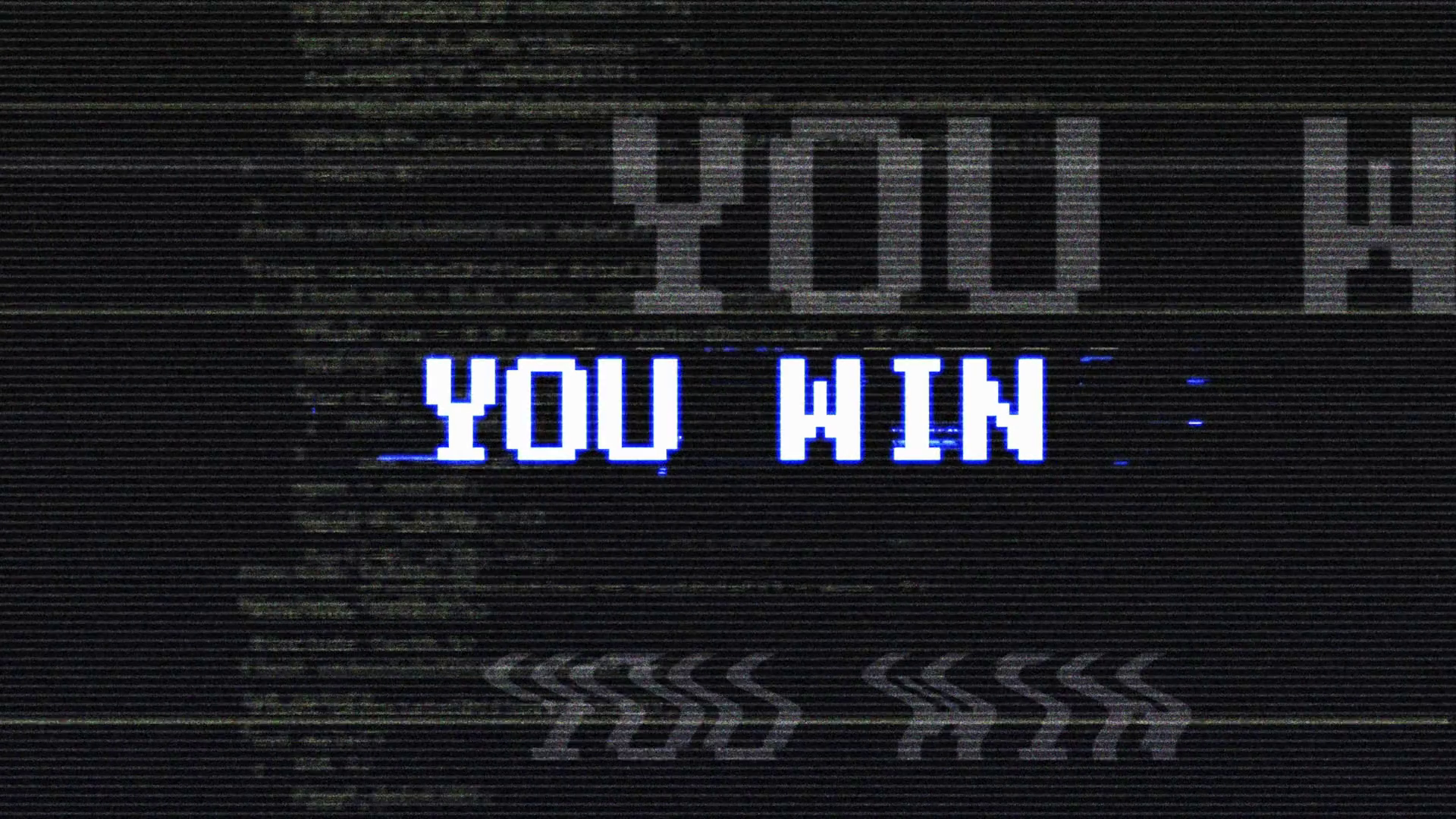 YOU WIN Glitch Text Animation, Rendering, Background, with Alpha ...