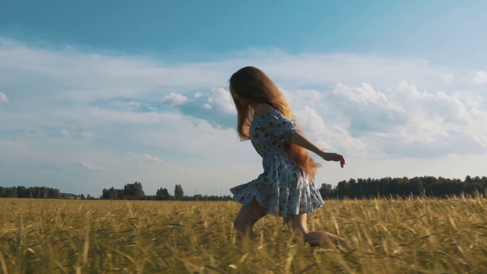 Graceful Person Enjoying Summer Field Sunset Stock Footage SBV ...