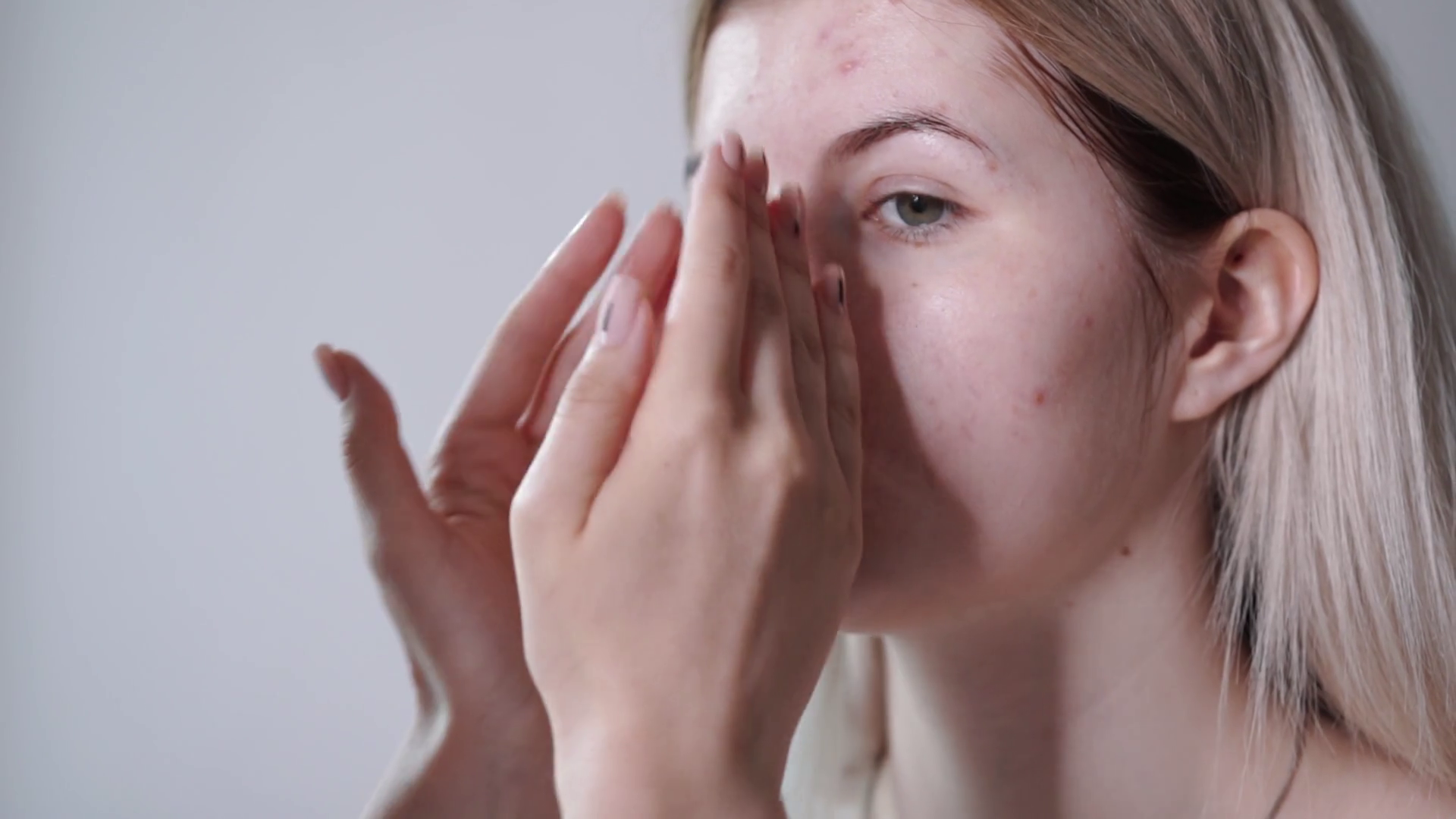 Beauty Smiling Teen Girl Cleaning Face With Stock Footage SBV-325175205 ...