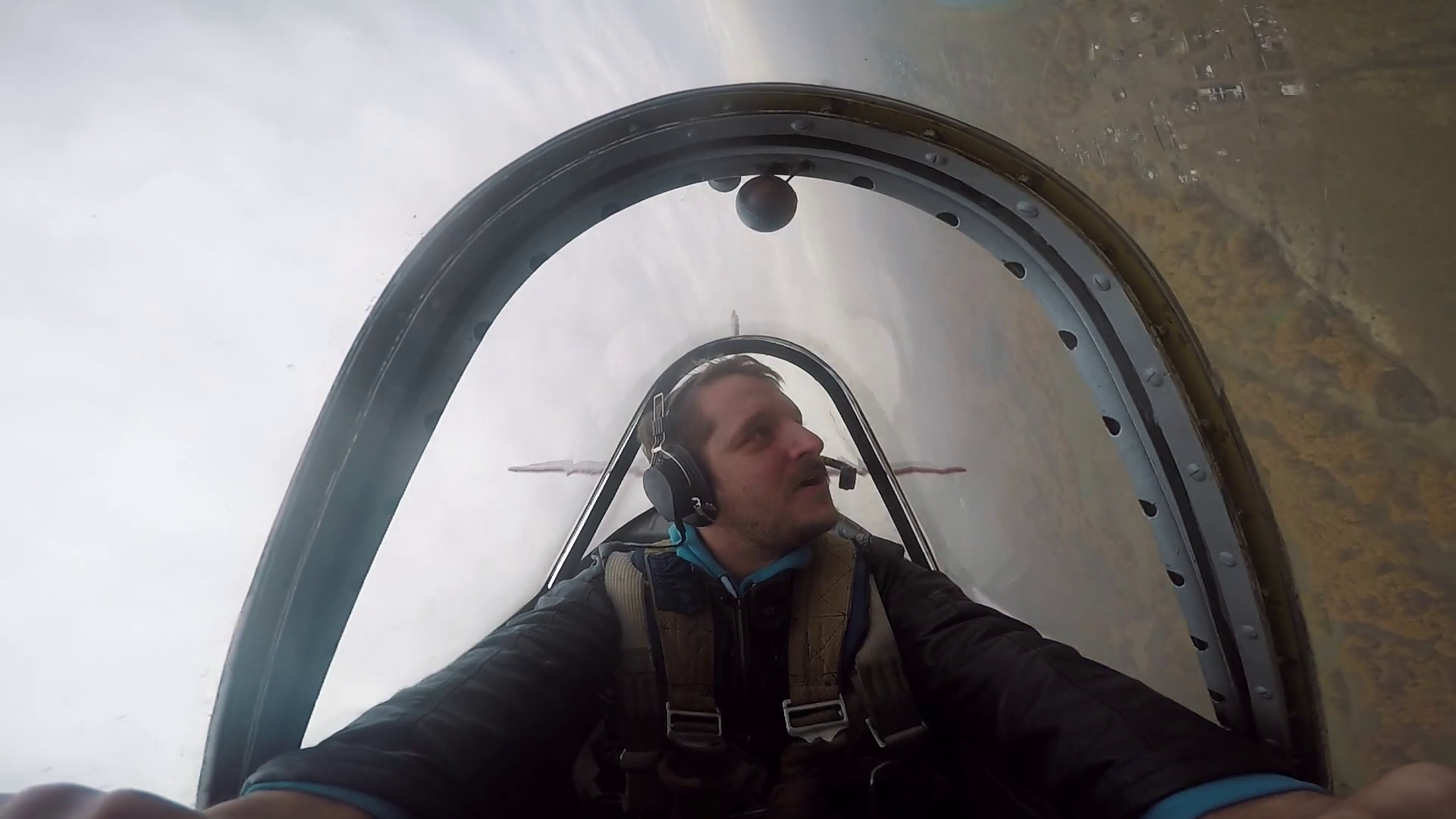 Extreme Flight On Small Sports Plane Man Stock Footage SBV-322594240 ...