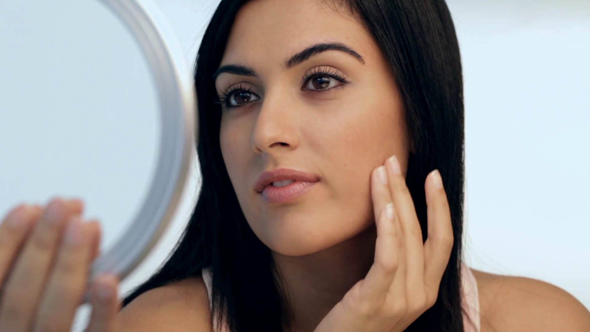 Cu Selective Focus Young Woman Rubbing Face Stock Footage SBV-311434699 ...