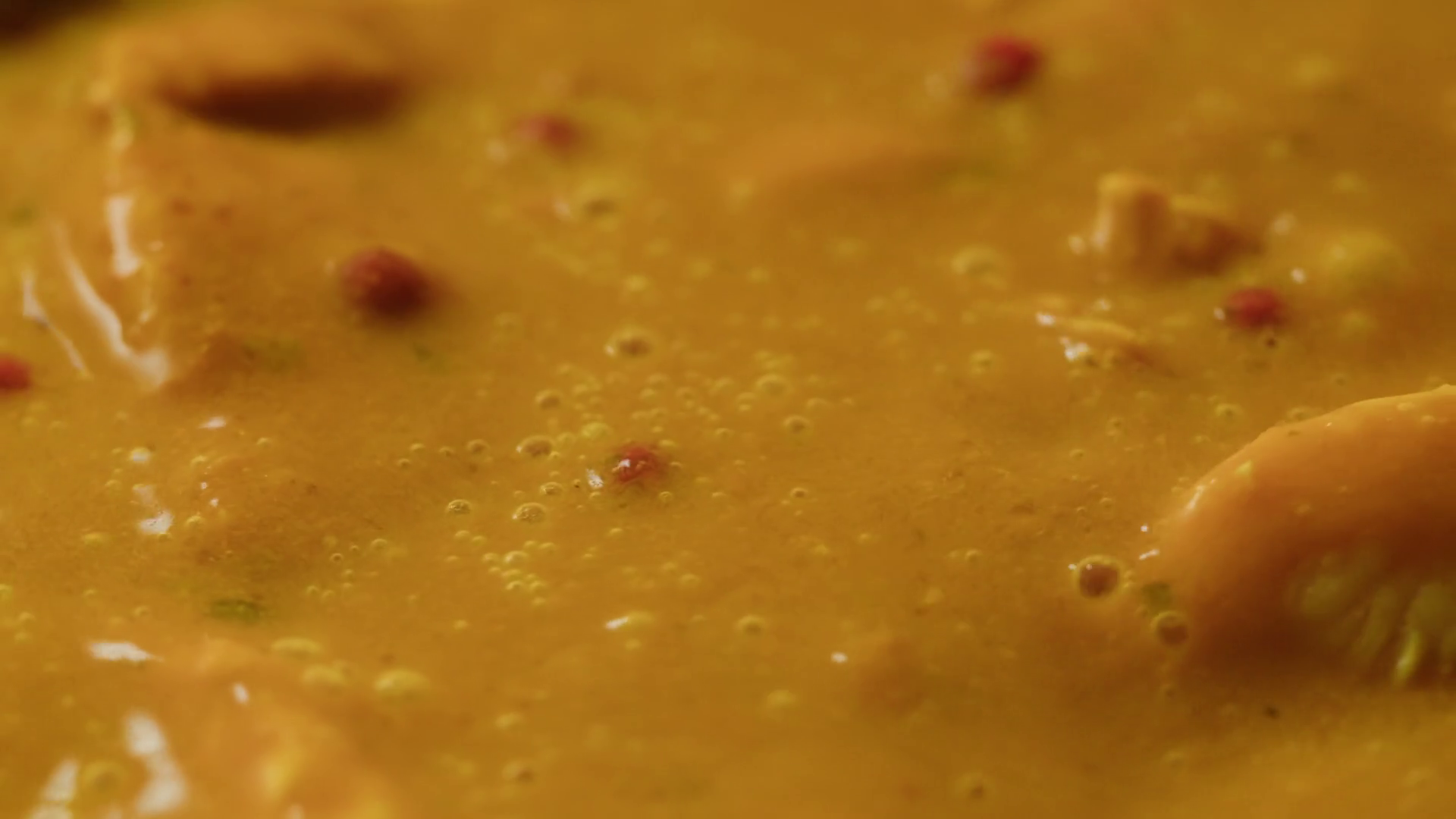 Yellow Boiling Sauce On Pan Close-up Asian Stock Footage SBV-349226971 ...