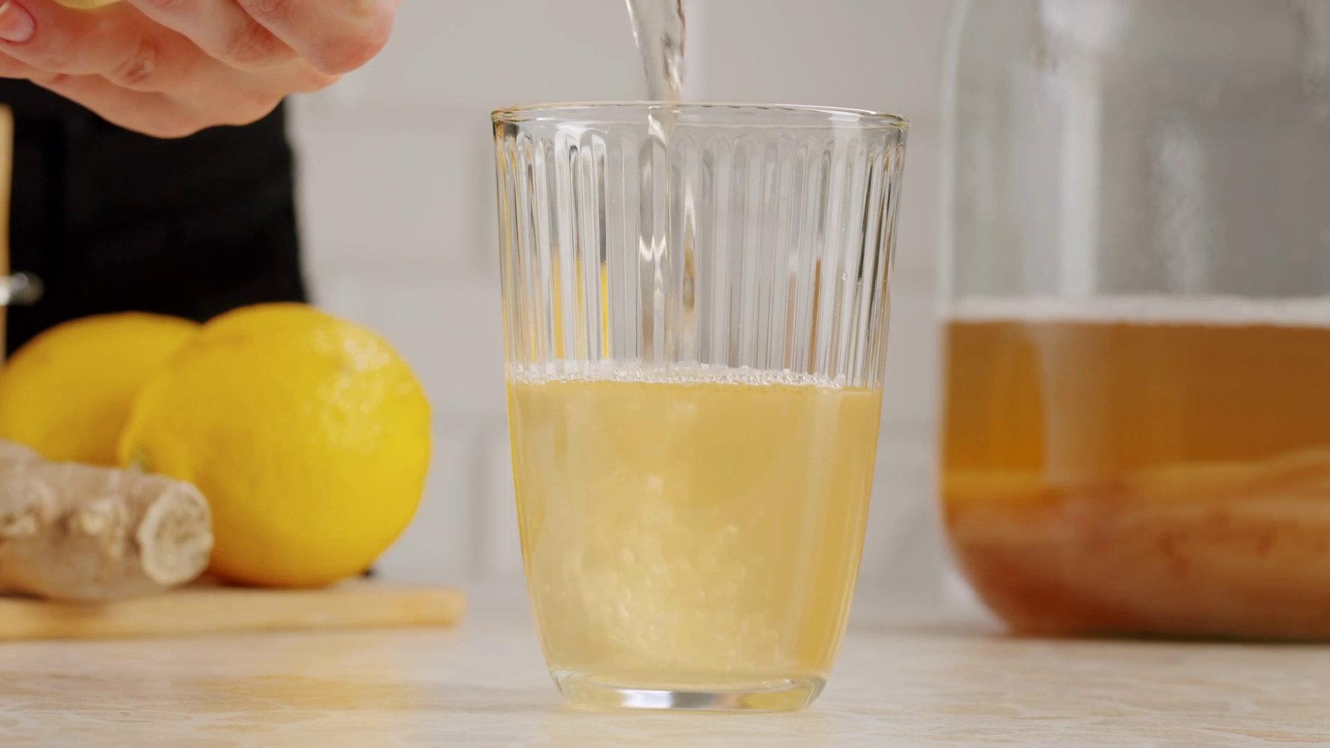 Kombucha Tea Scoby Fungus Homemade Kombucha Stock Footage SBV-352027206 ...