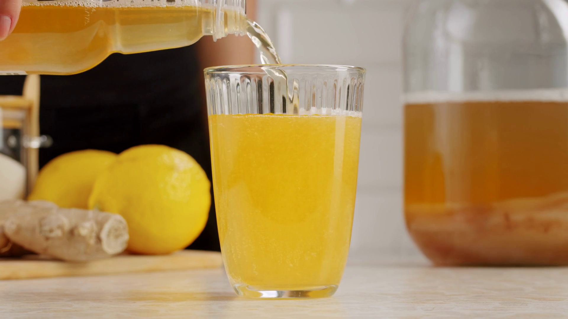 Kombucha Tea Scoby Fungus Homemade Kombucha Stock Footage SBV-352017670 ...