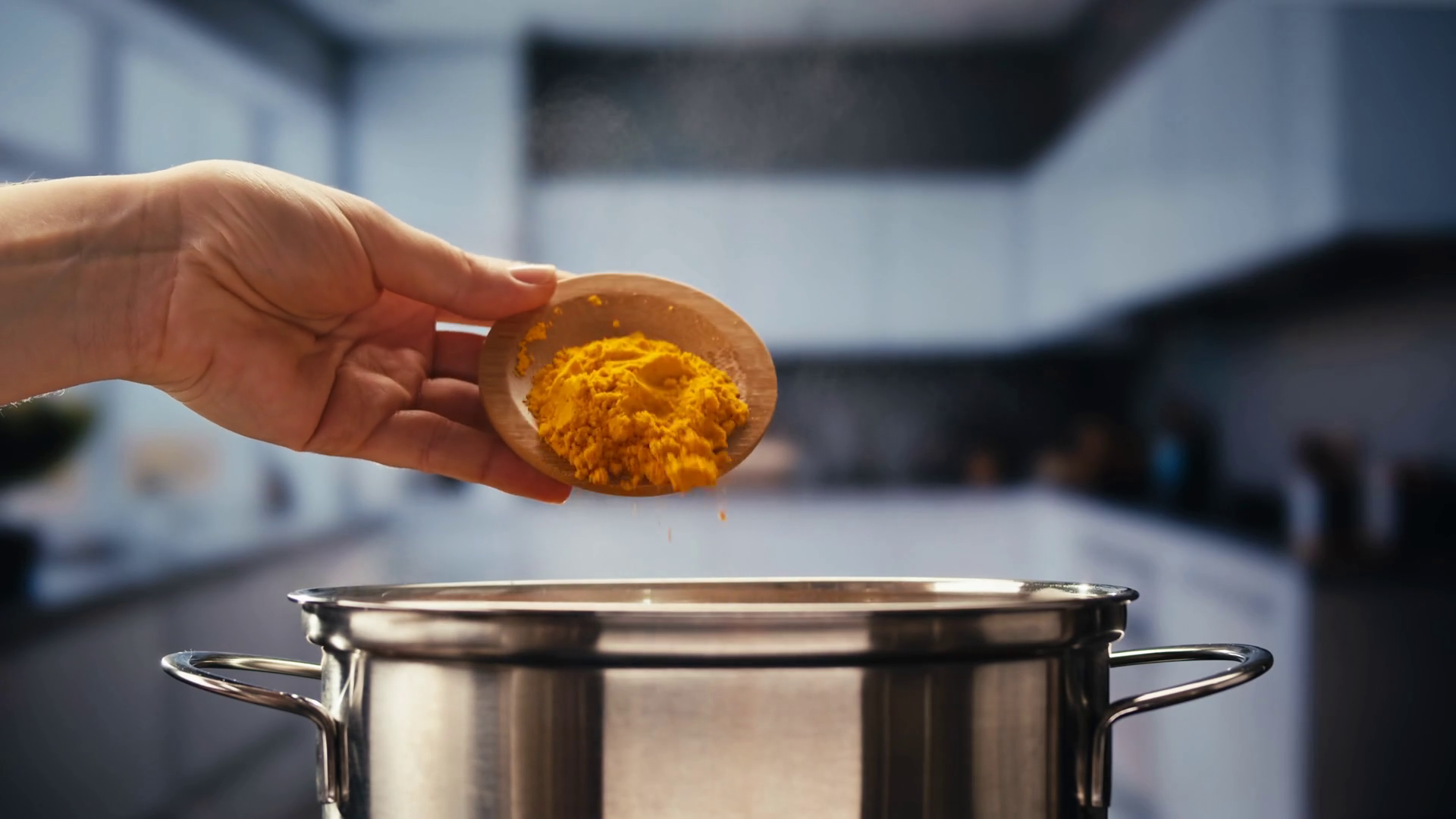 Professional Chef Adds Curry Curcuma Indian Stock Footage SBV-352002294 ...