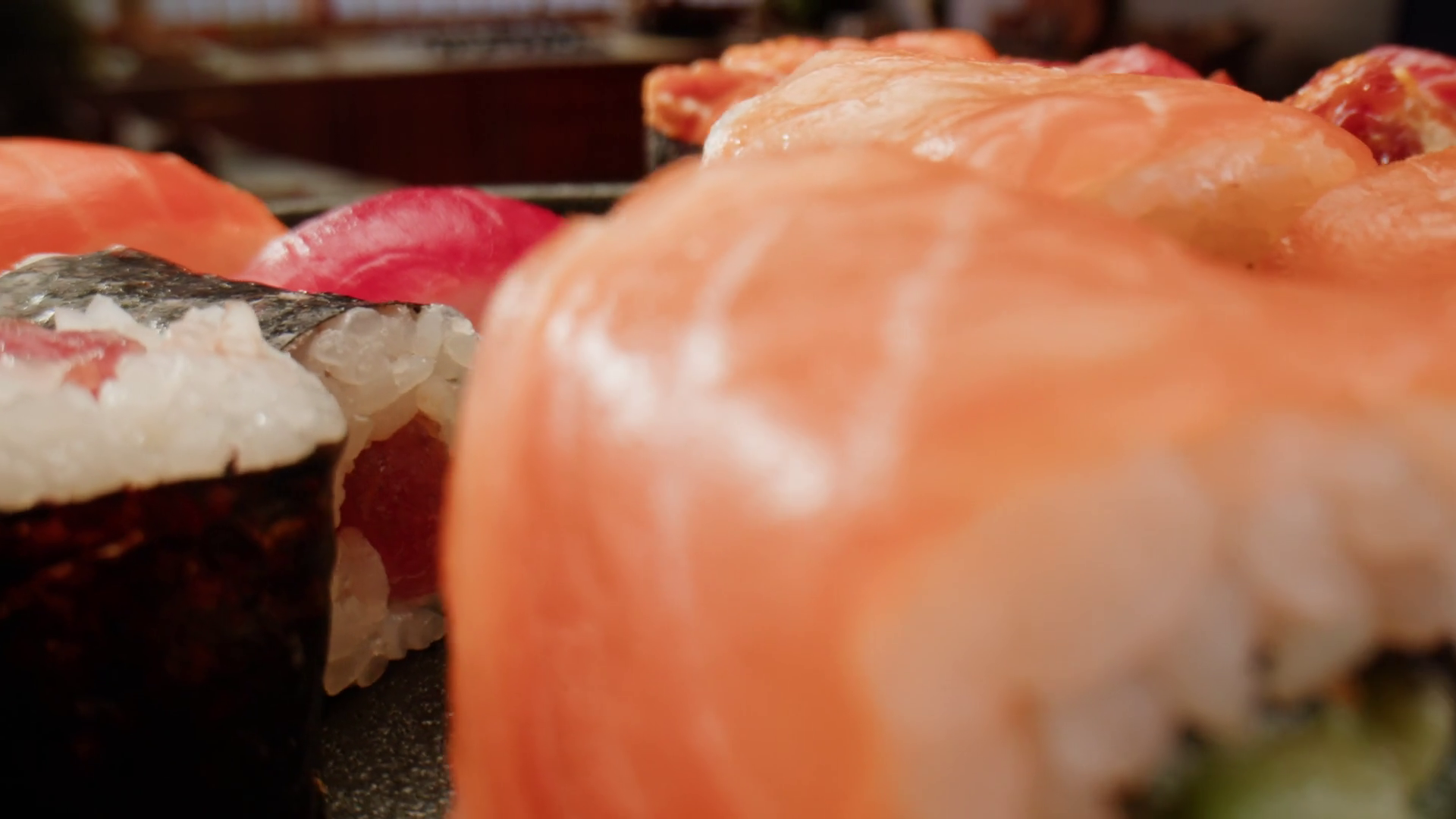 Sushi Sashimi Nigiri Platter Japanese Gunkan Stock Footage SBV ...