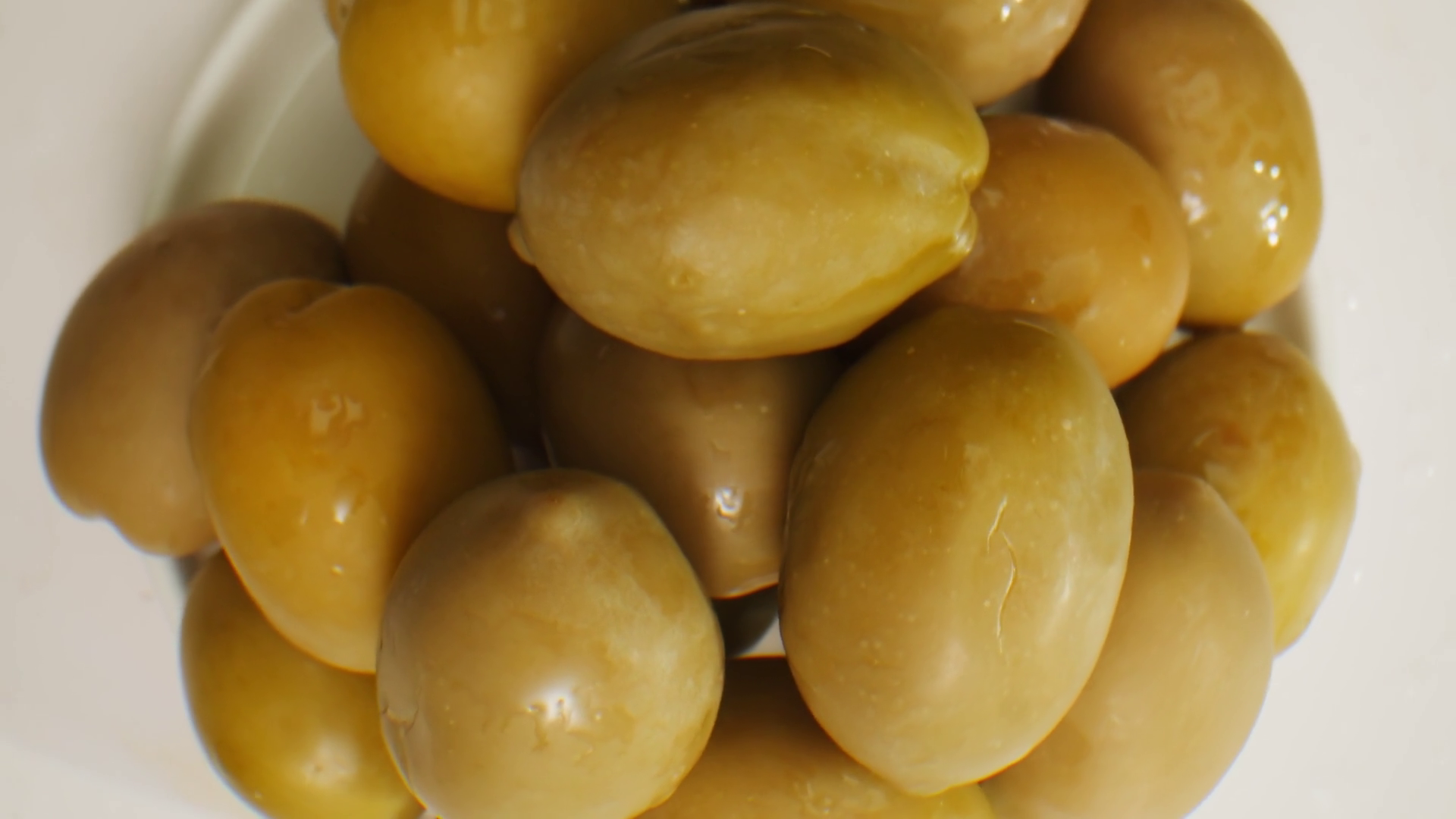 Pickled Round Green Olives From Greece Close Stock Footage SBV ...