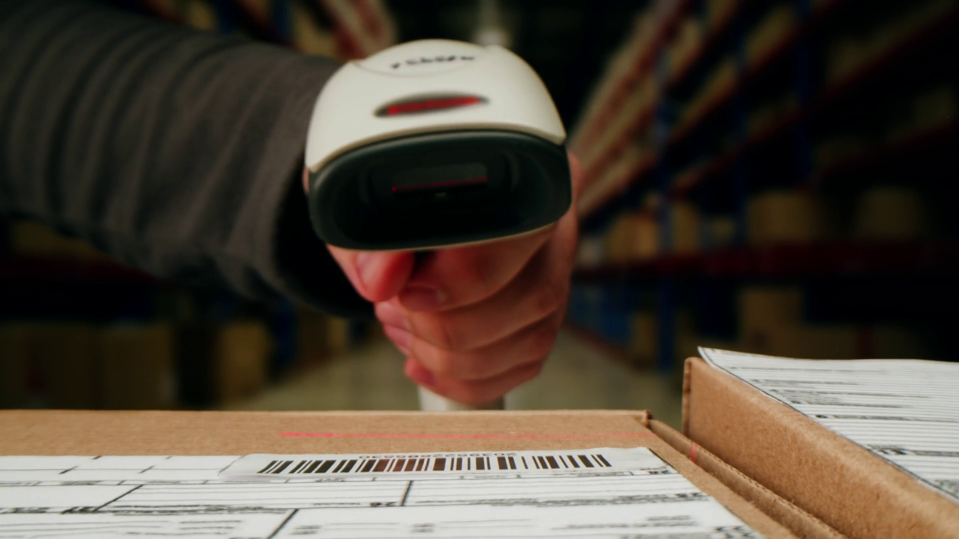 Scanner Scan Delivery Box In Storage Stock Footage SBV-352153522 ...