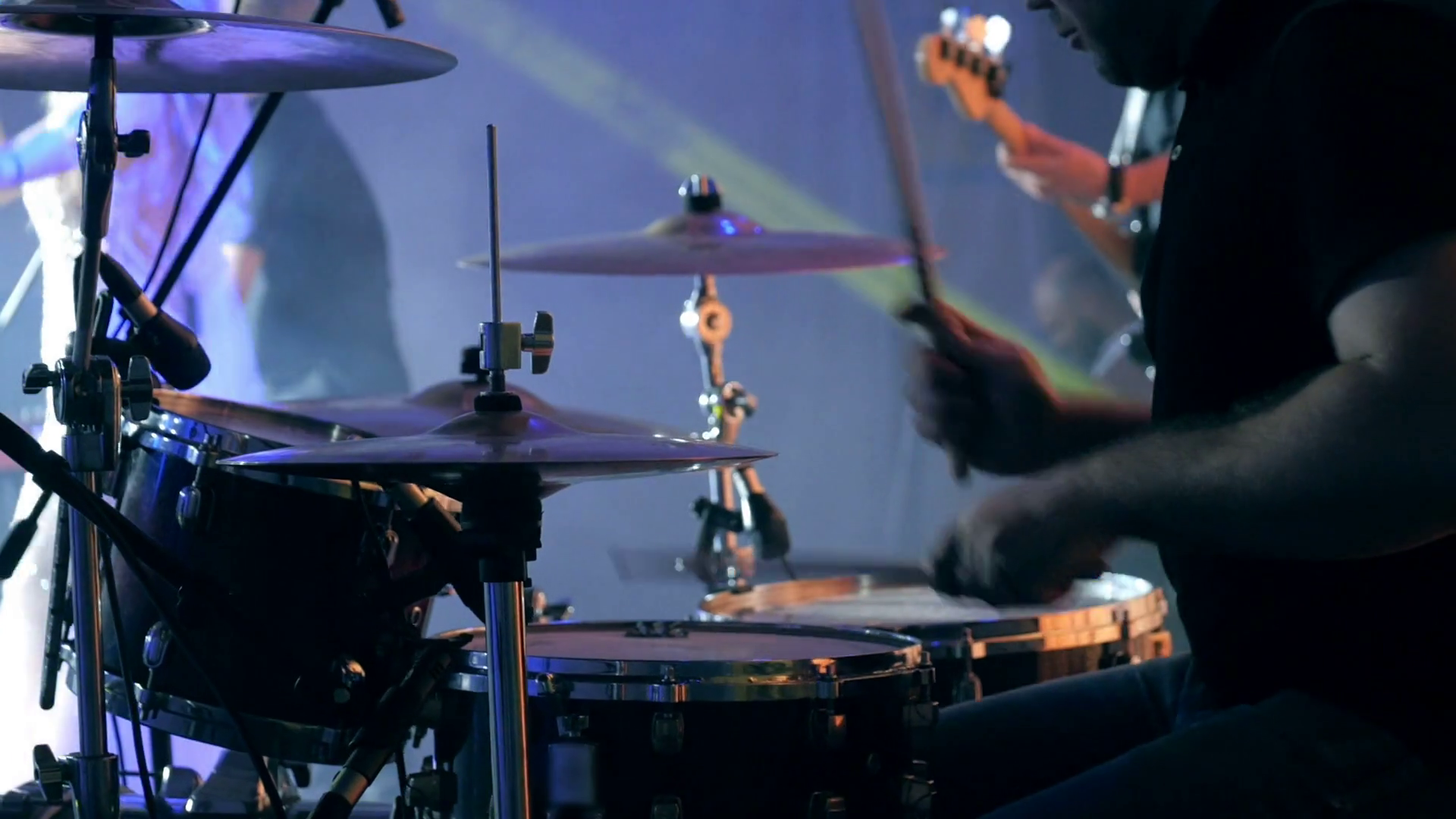 Drummer Playing Of Drums During Concert On Stock Footage SBV-308950576 ...