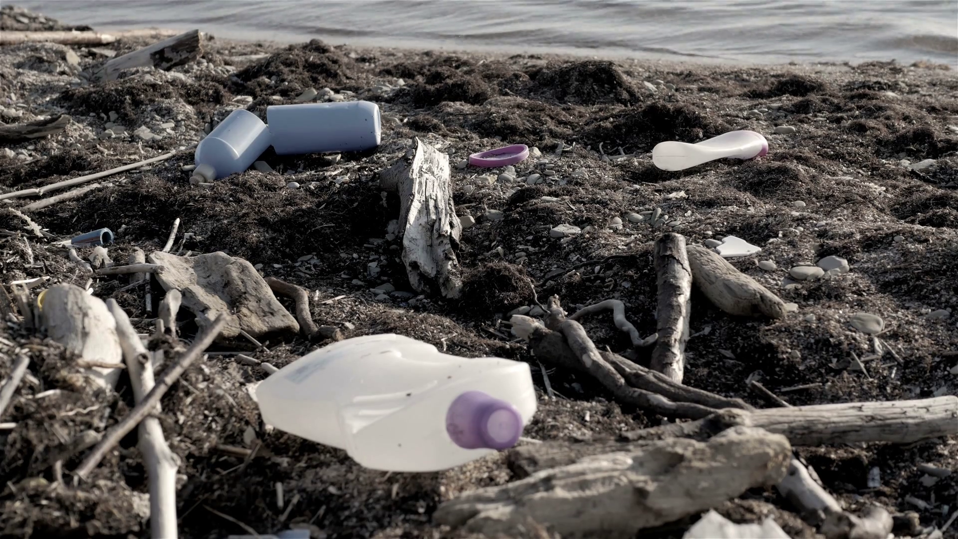 Dump Garbage On Beach Near Sea Environmental Stock Footage SBV ...