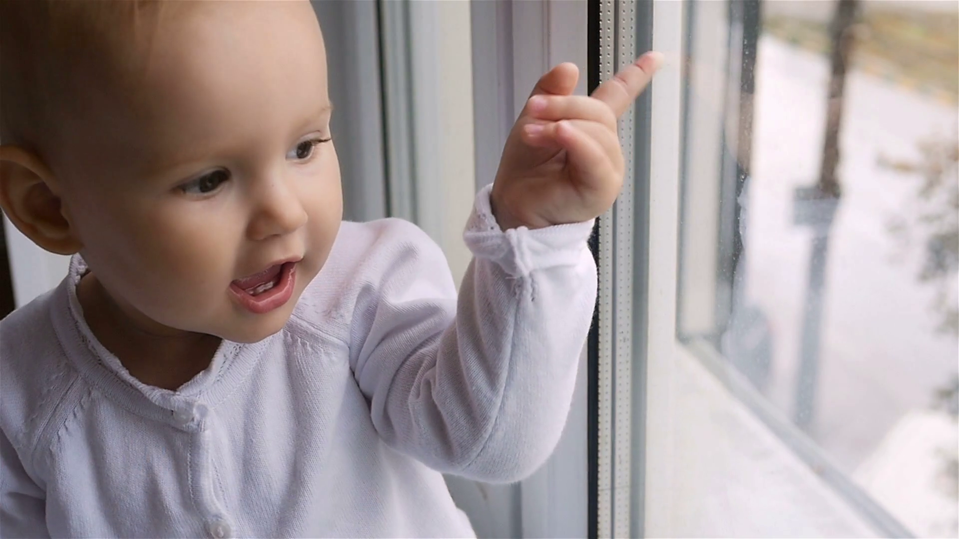 Portrait Of Happy Smiling Baby Near Window Stock Footage SBV-309627454 ...