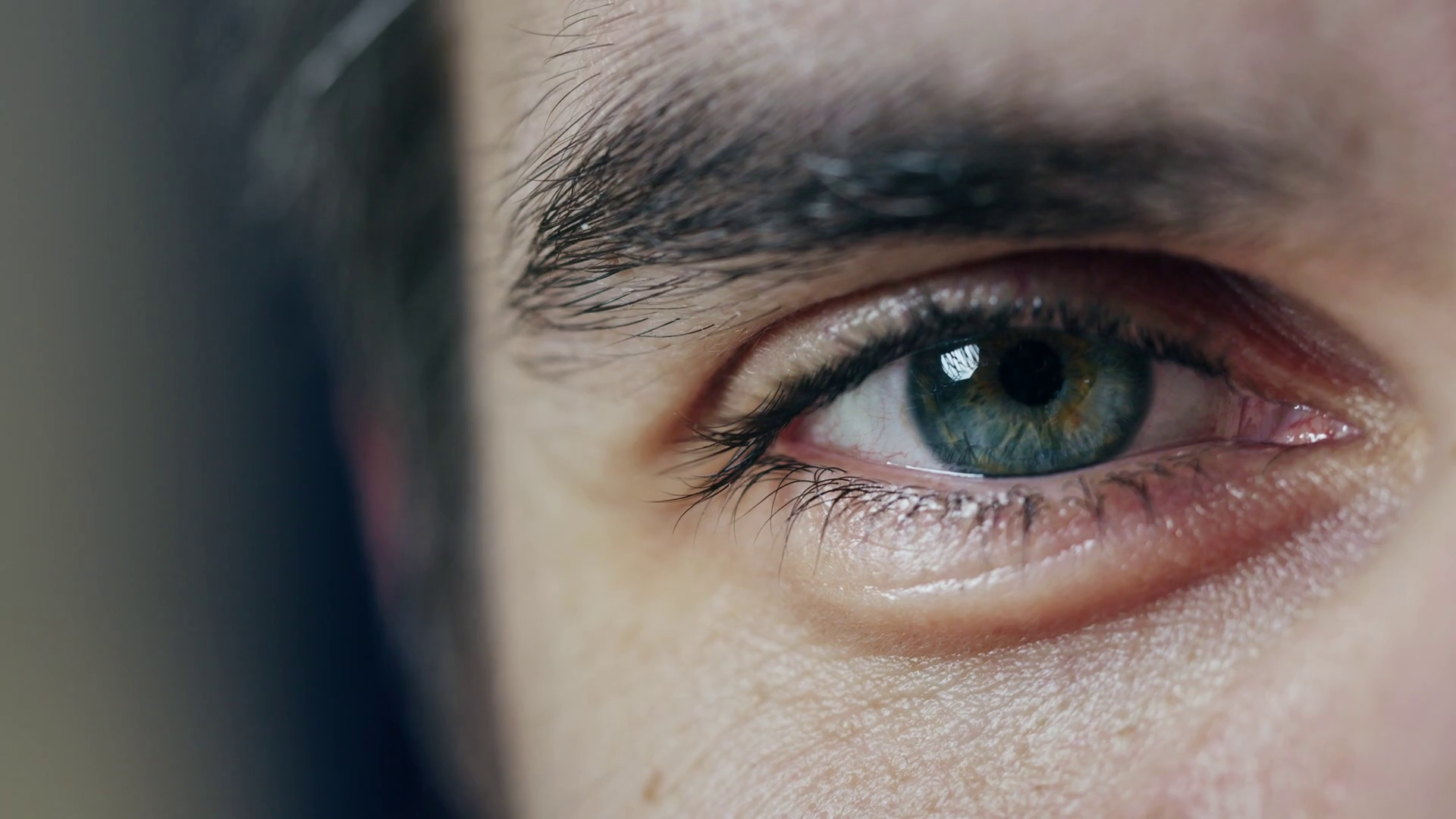 Beautiful Male Blue Eye Close-up Man Stock Footage SBV-346758767 ...