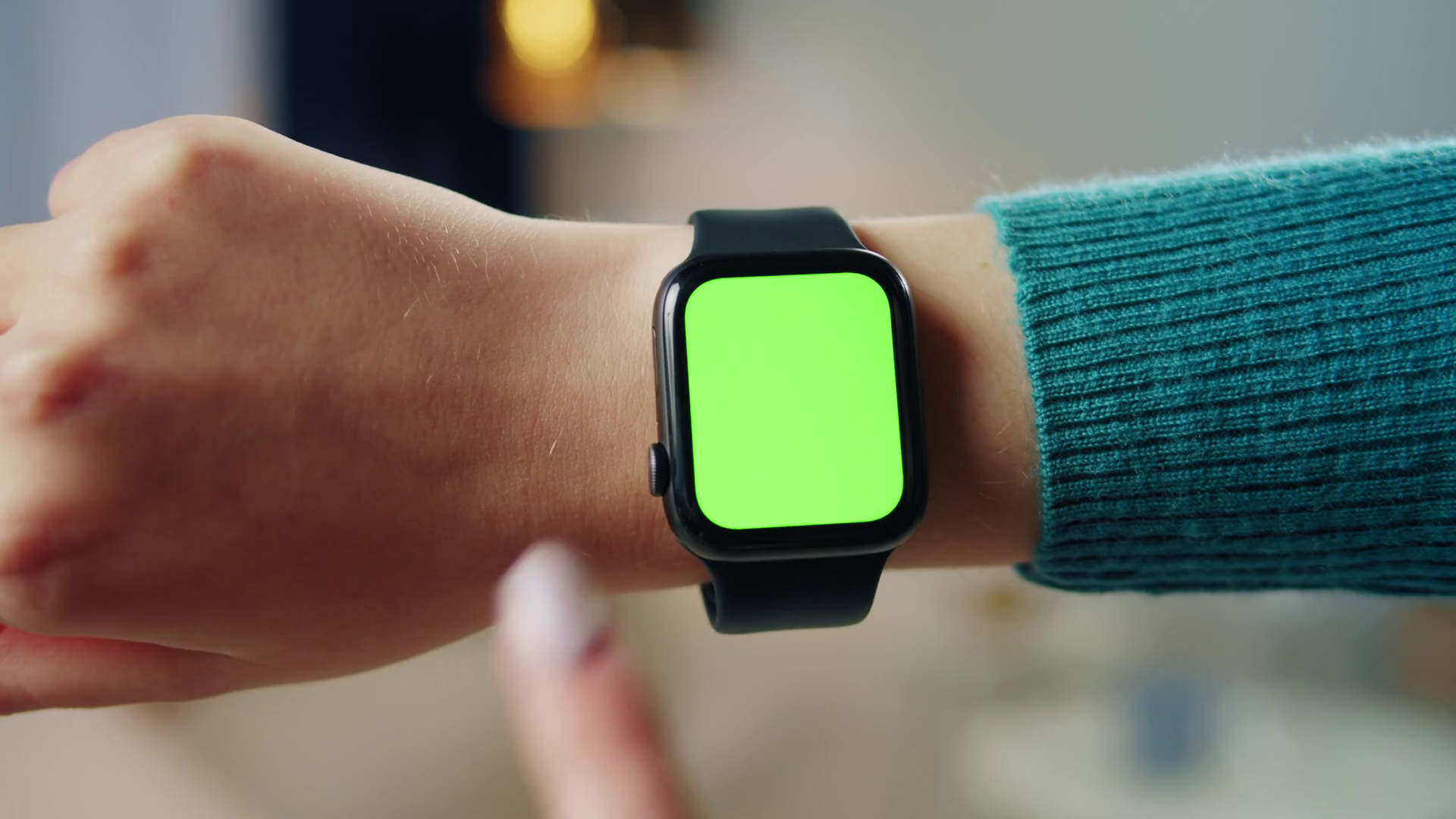 Woman Using Smartwatch With Chroma Key Stock Footage SBV-346771758 ...