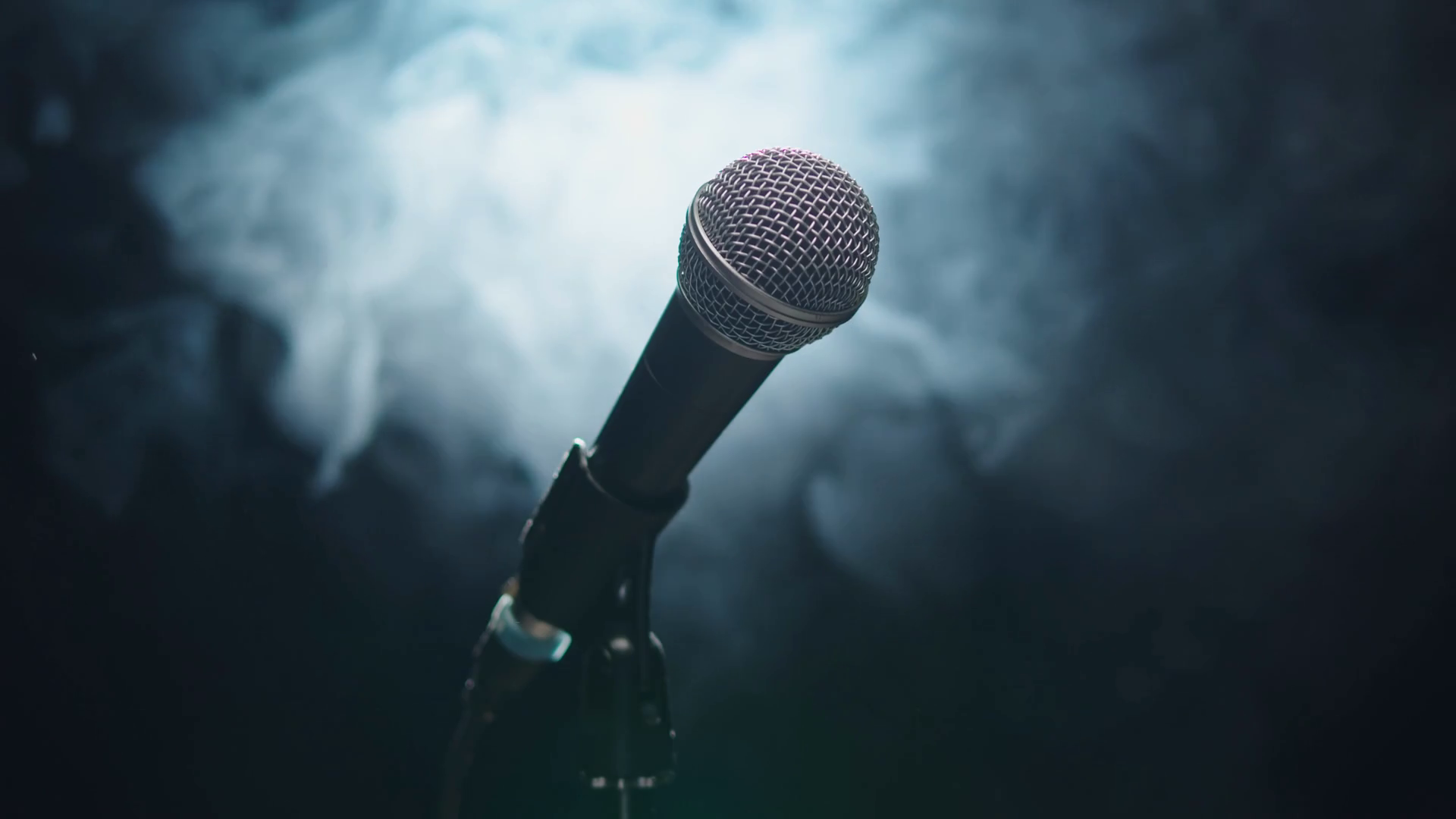 Microphone Close-up Mic With Smoke Black Stock Footage SBV-347040723 ...