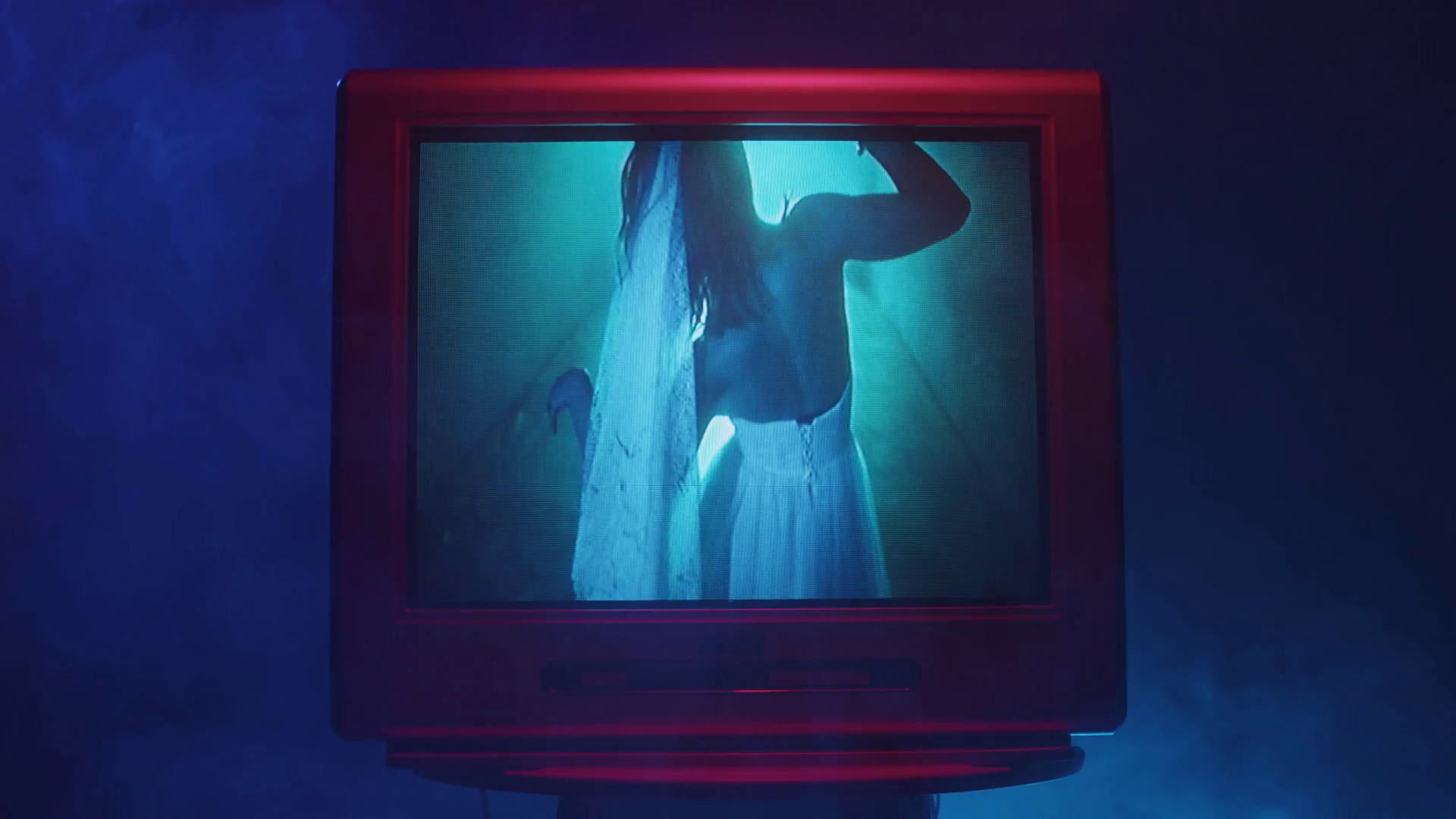 Horror Film Old Tv Screen With Zombie Woman Stock Footage SBV-347040817 ...