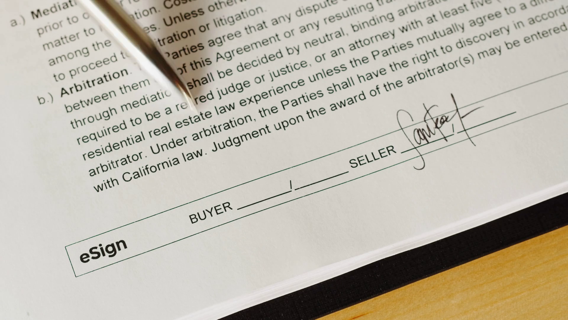 Customer Signing Contract Top View Real Stock Footage SBV-347115604 ...