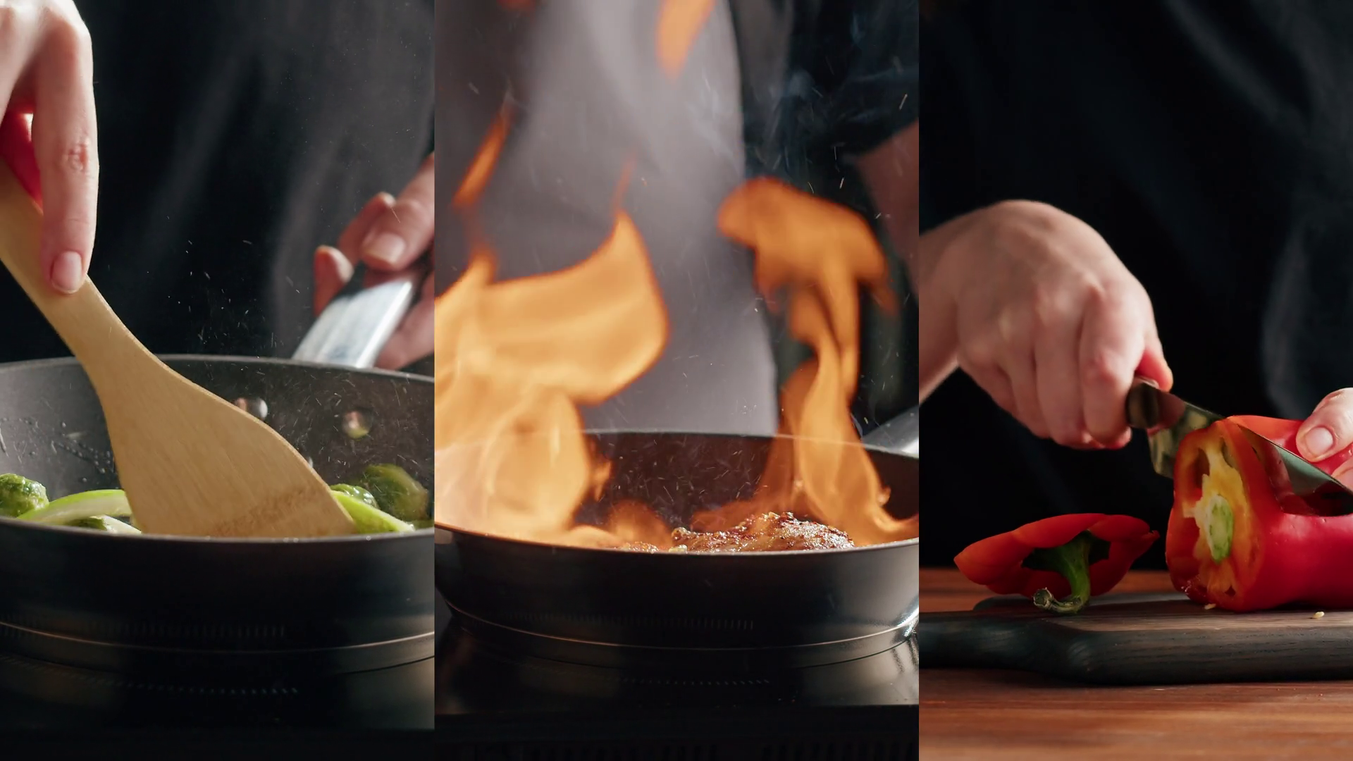 Collage Of Cooking On Professional Kitchen Stock Footage SBV-347391335 ...