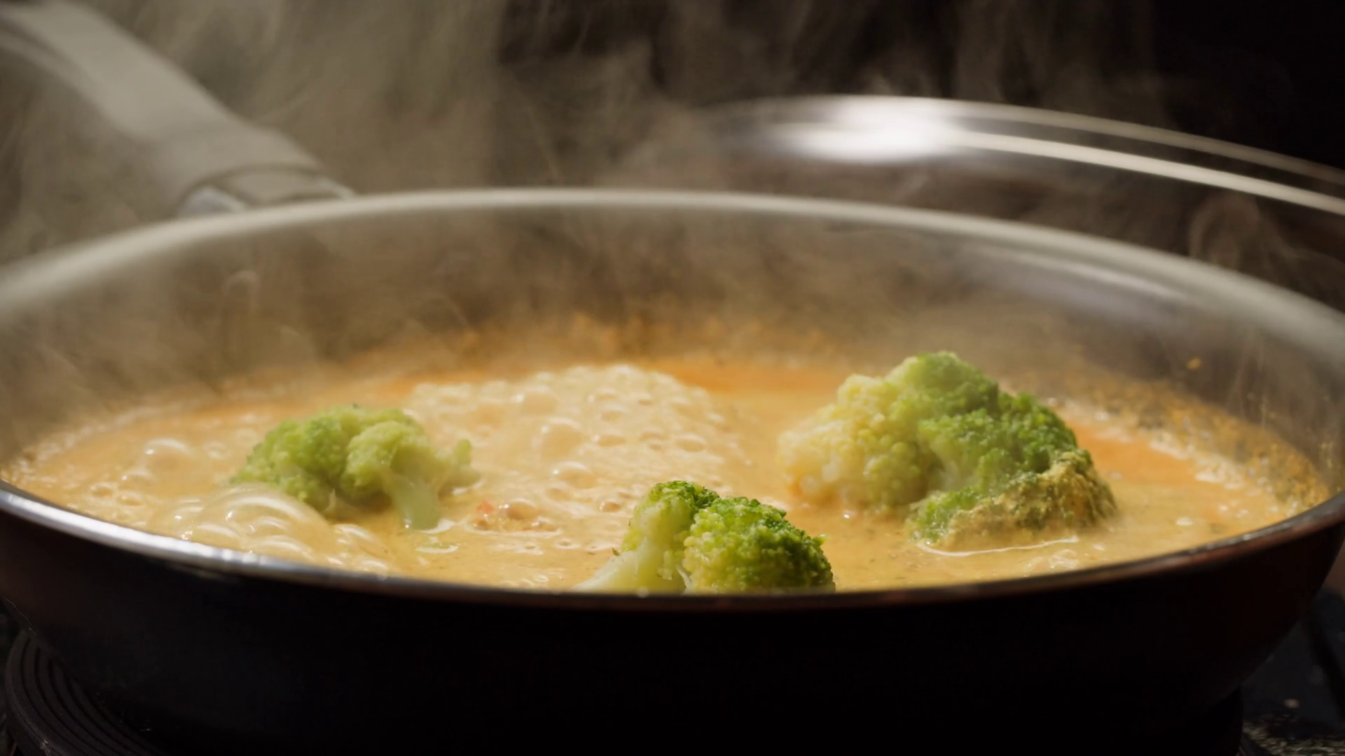 Broccoli Cauliflowers Cooking In Creamy Stock Footage SBV-347647385 ...