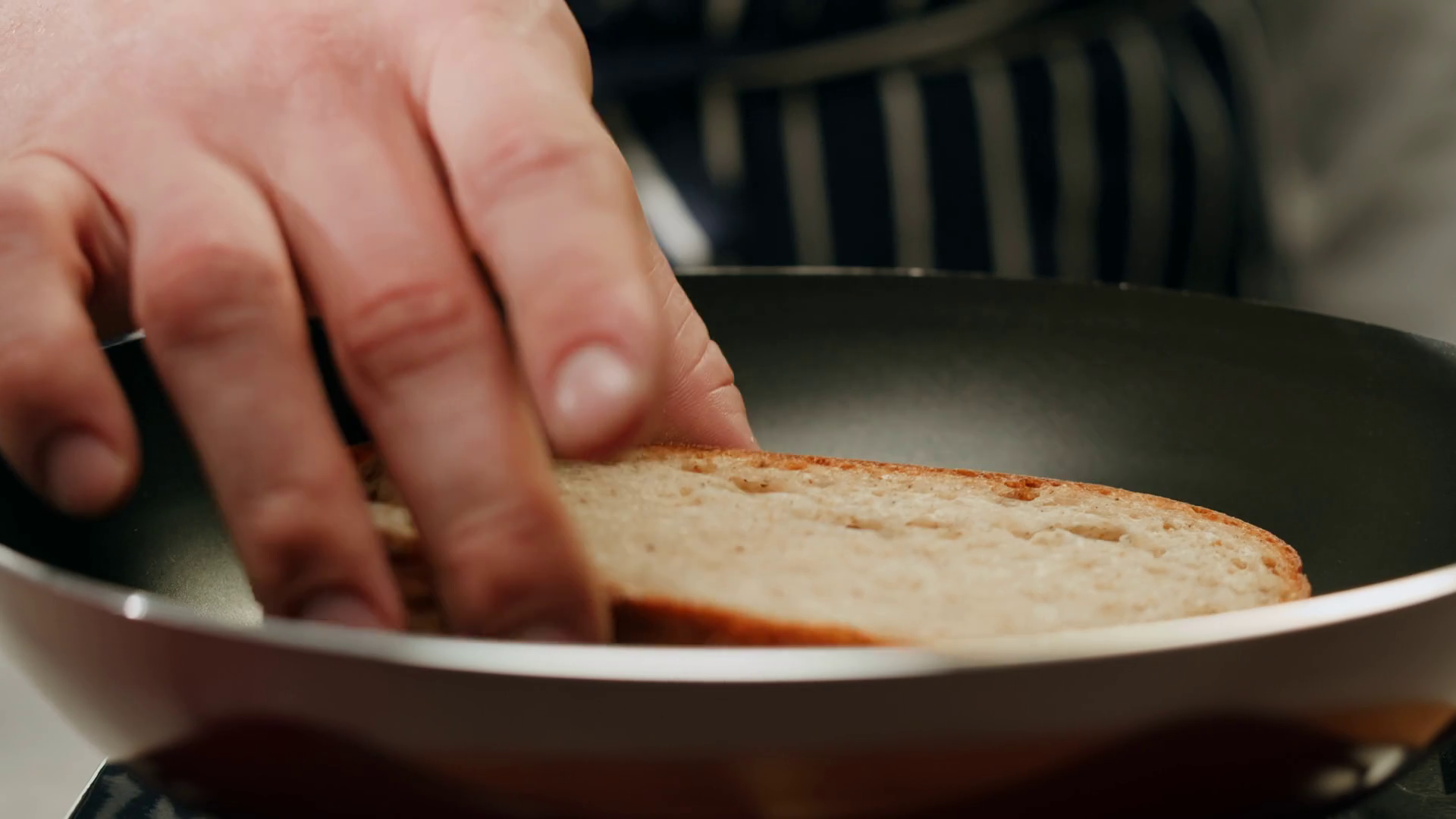 Cooking Toast Bread With Cheese On Grill Pan Stock Footage SBV ...